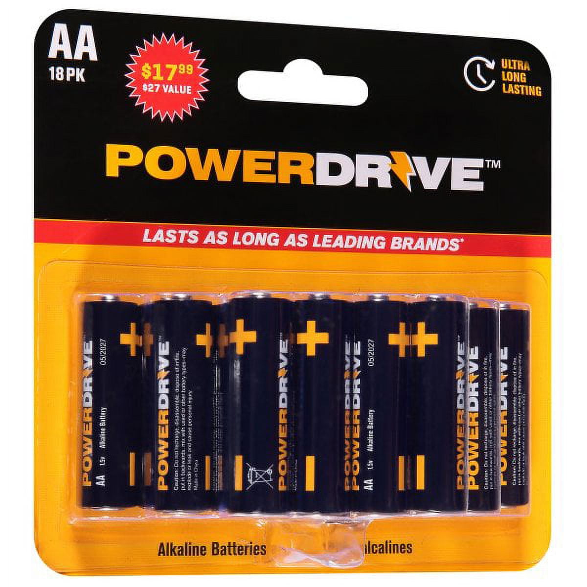 PowerDrive POWER DRIVE ALKALINE AA 18PK - Walmart Business Supplies