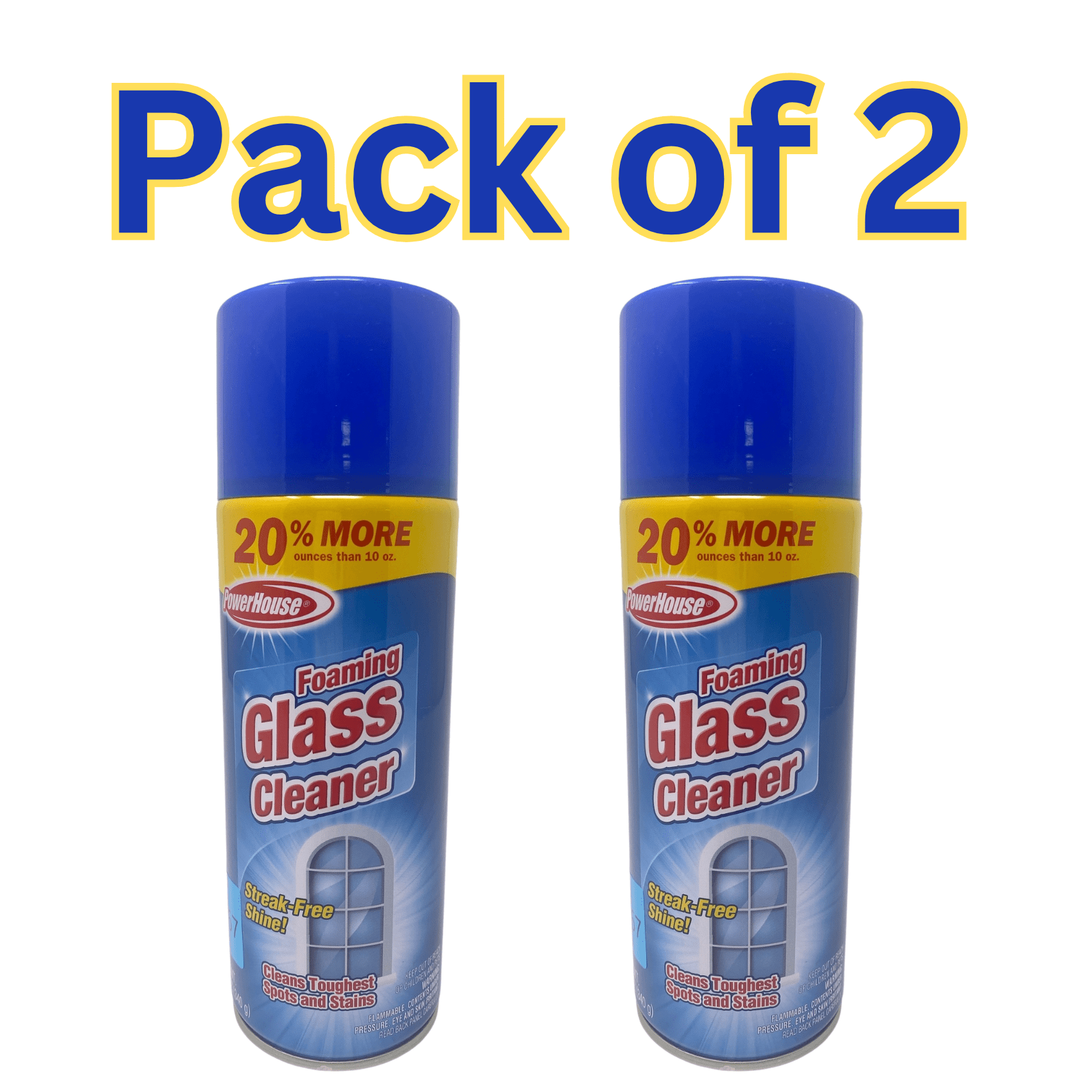 PowerHouse Foaming Glass Cleaner, 12 oz – Streak-Free Shine, Tough on ...