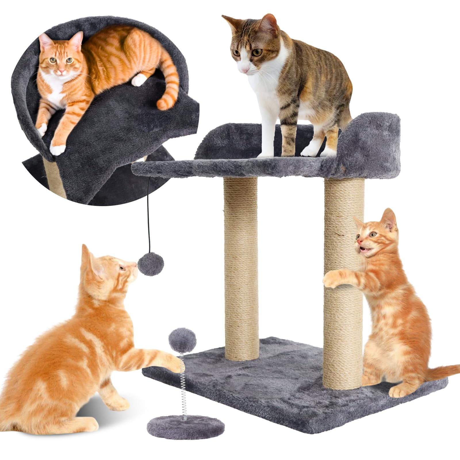 PowerKing Cat Scratching Post for Indoor Cats, Small Cat Scratcher ...