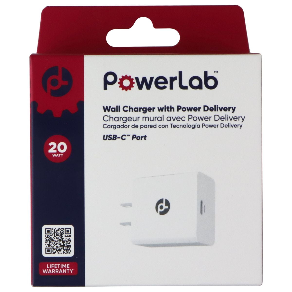 PowerLab 20W USB-C Wall Charger with Power Delivery - White - Walmart.com