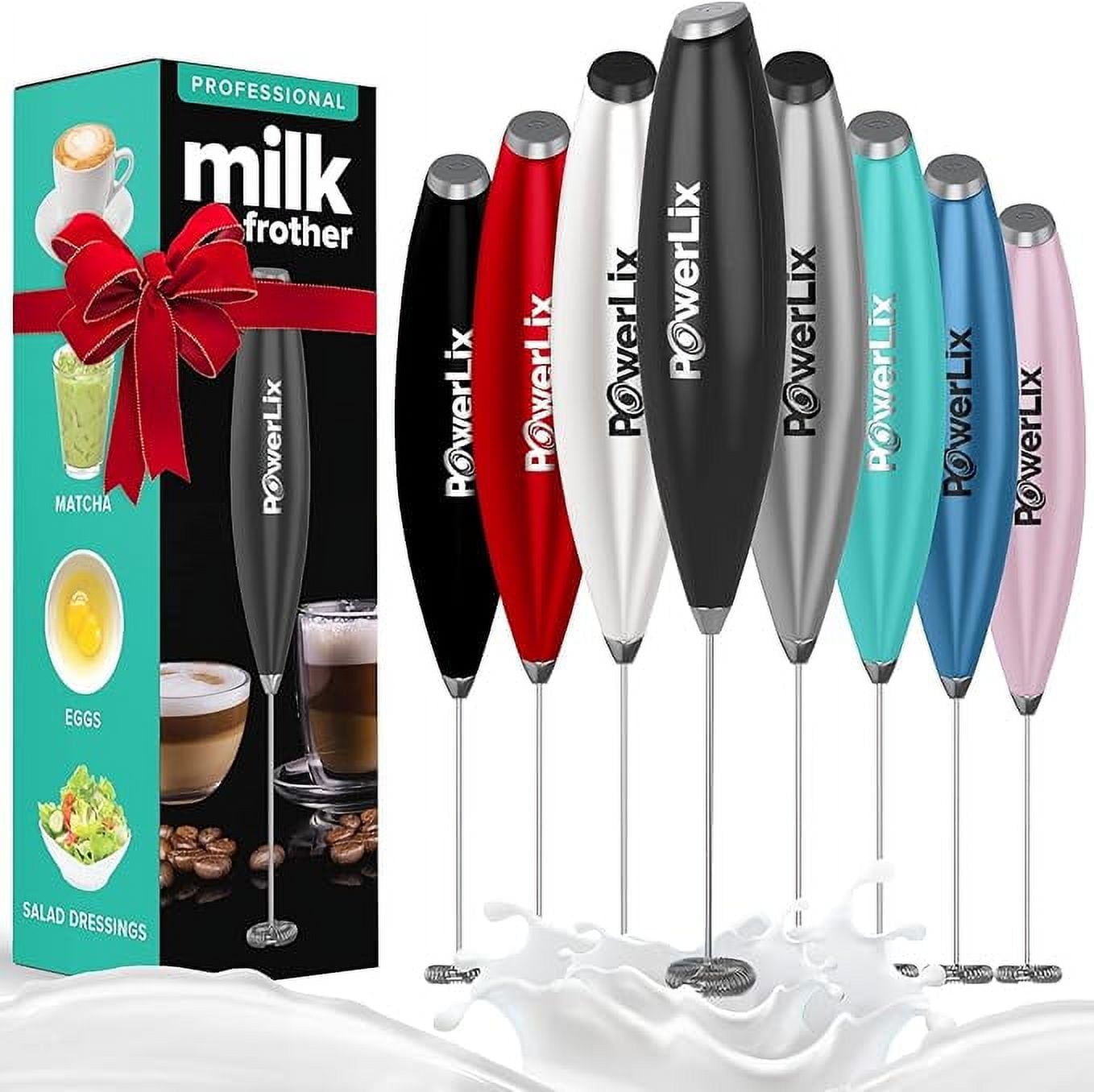 PowerLix Handheld Milk Frother, Battery-Operated, Coffee Foam Maker ...