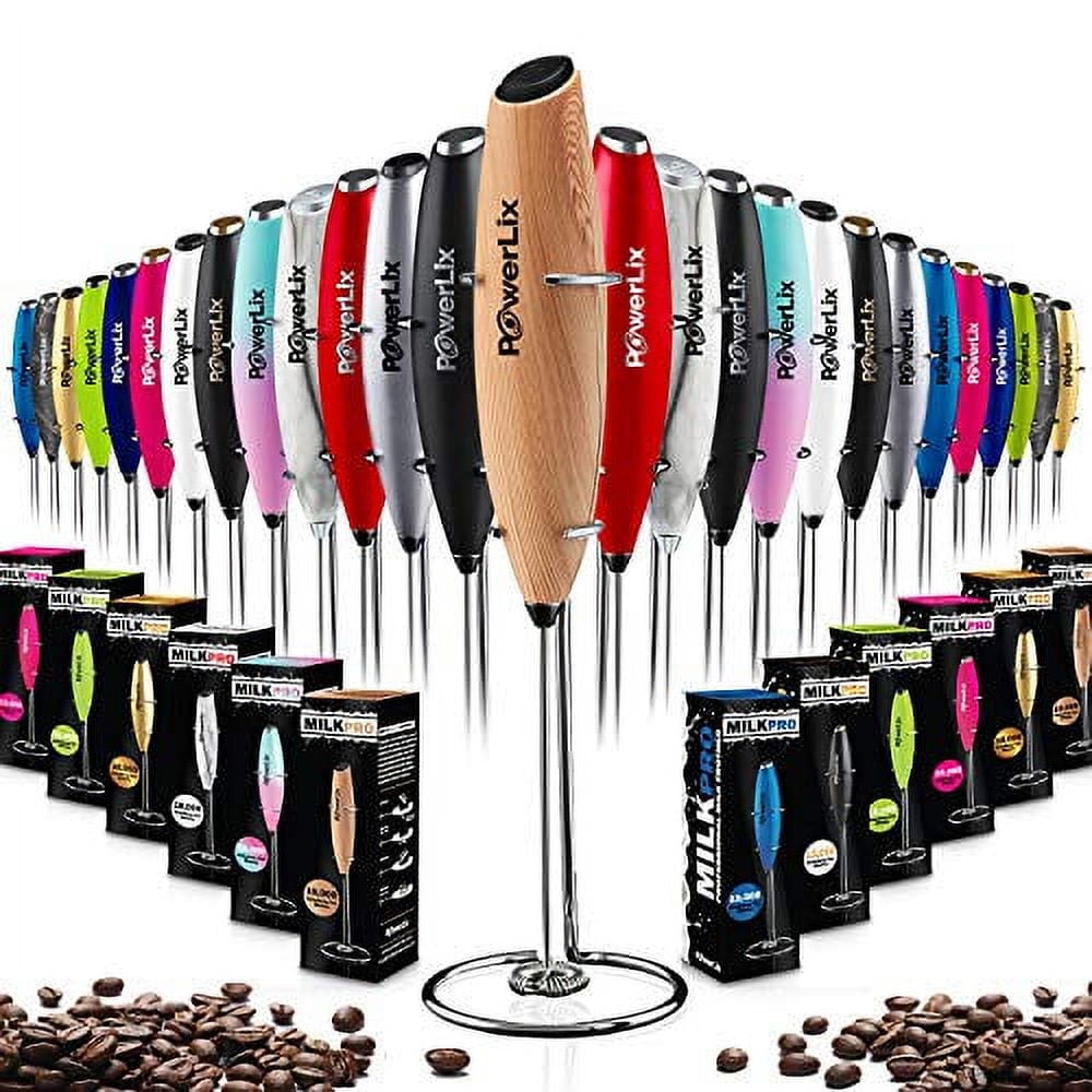 Powerlix Handheld Electric Milk Frother, Battery-Operated Whisk Foam ...