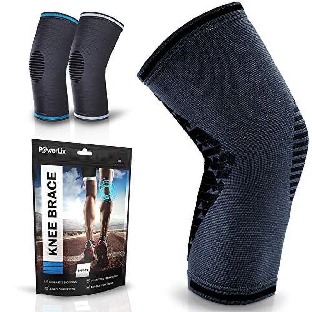 PowerLix Knee Brace and Support, 4-Way Knee Compression Sleeve for Men ...