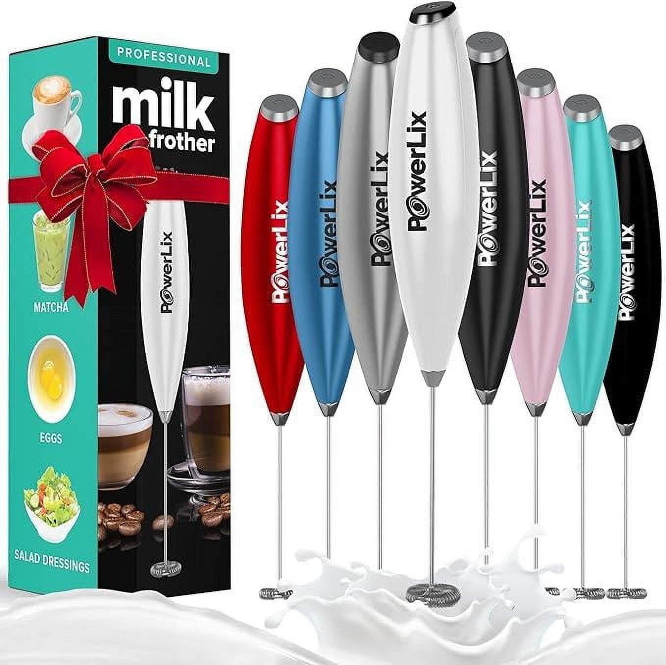 Powerlix Handheld Electric Milk Frother, New Battery-Operated Whisk ...
