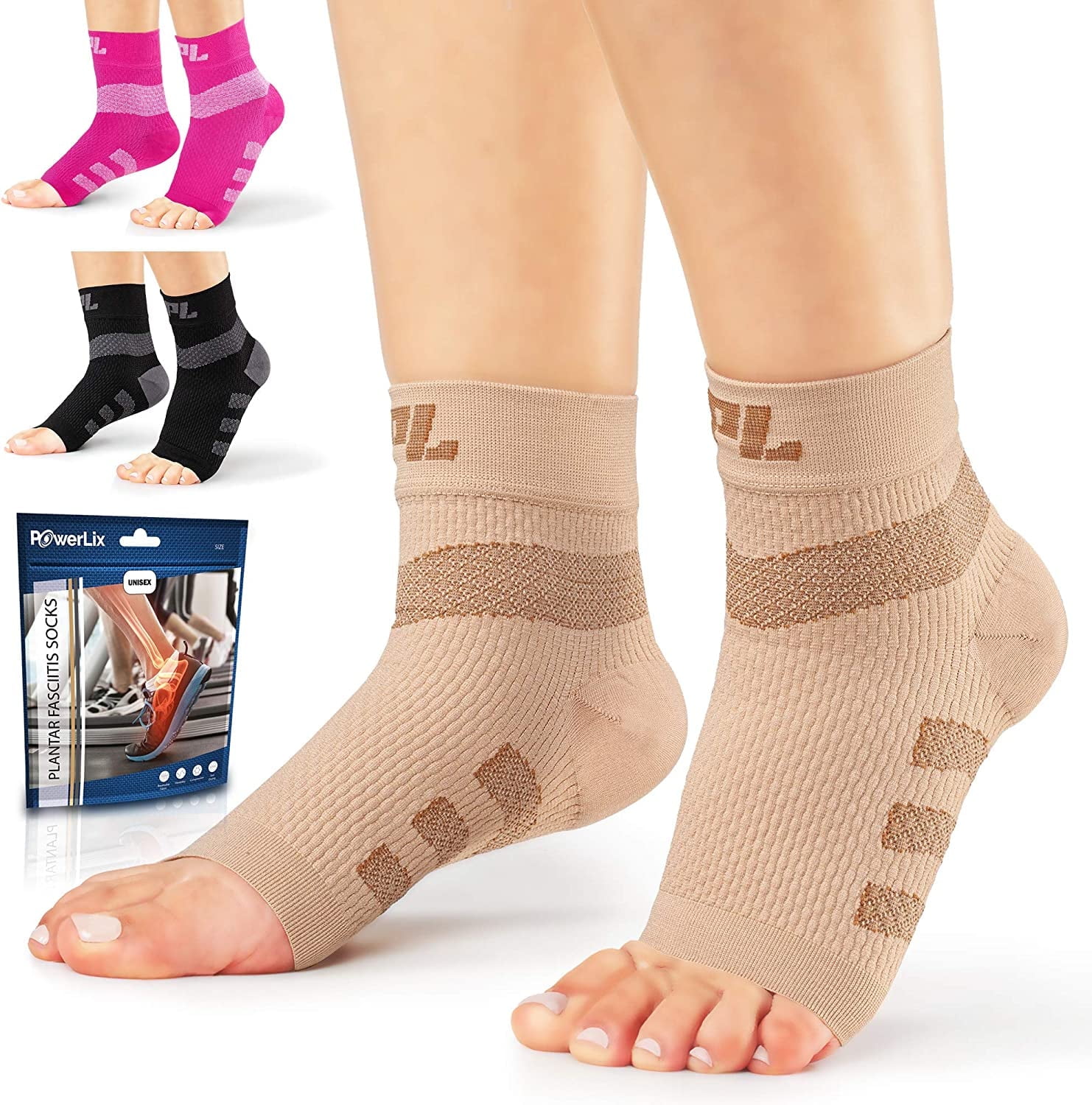 Skelcore Ankle Compression Sleeve, Plantar Fasciitis Sock - Reduces ...