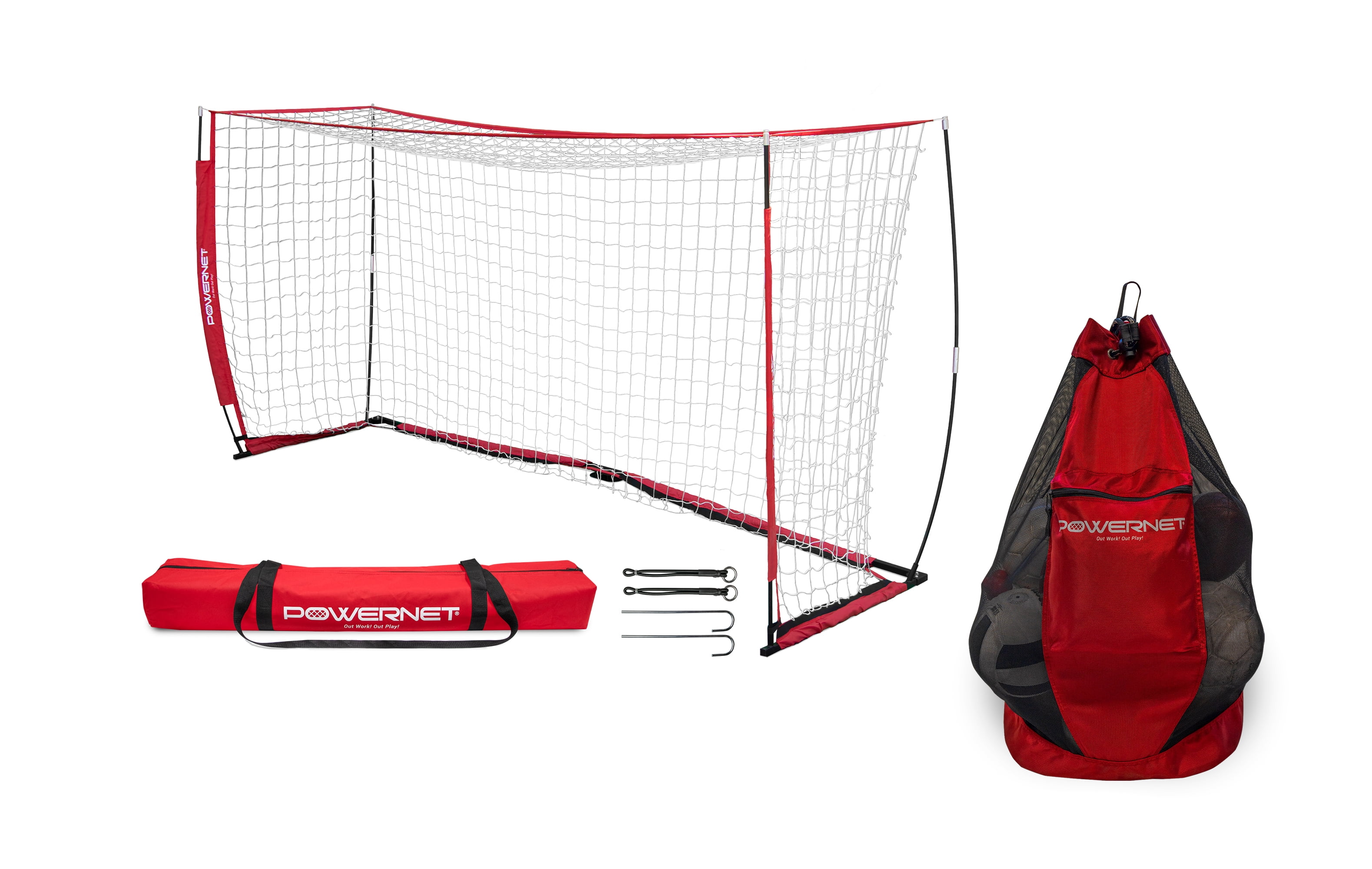 PowerNet 12x6 Ft Soccer Goal Portable Bow Style Net and Large Ball ...