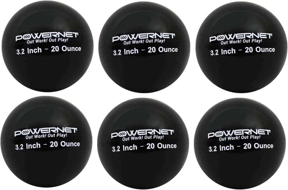 PowerNet 3.2" Weighted Batting Training Ball (6 pack) 20 Oz - Black ...