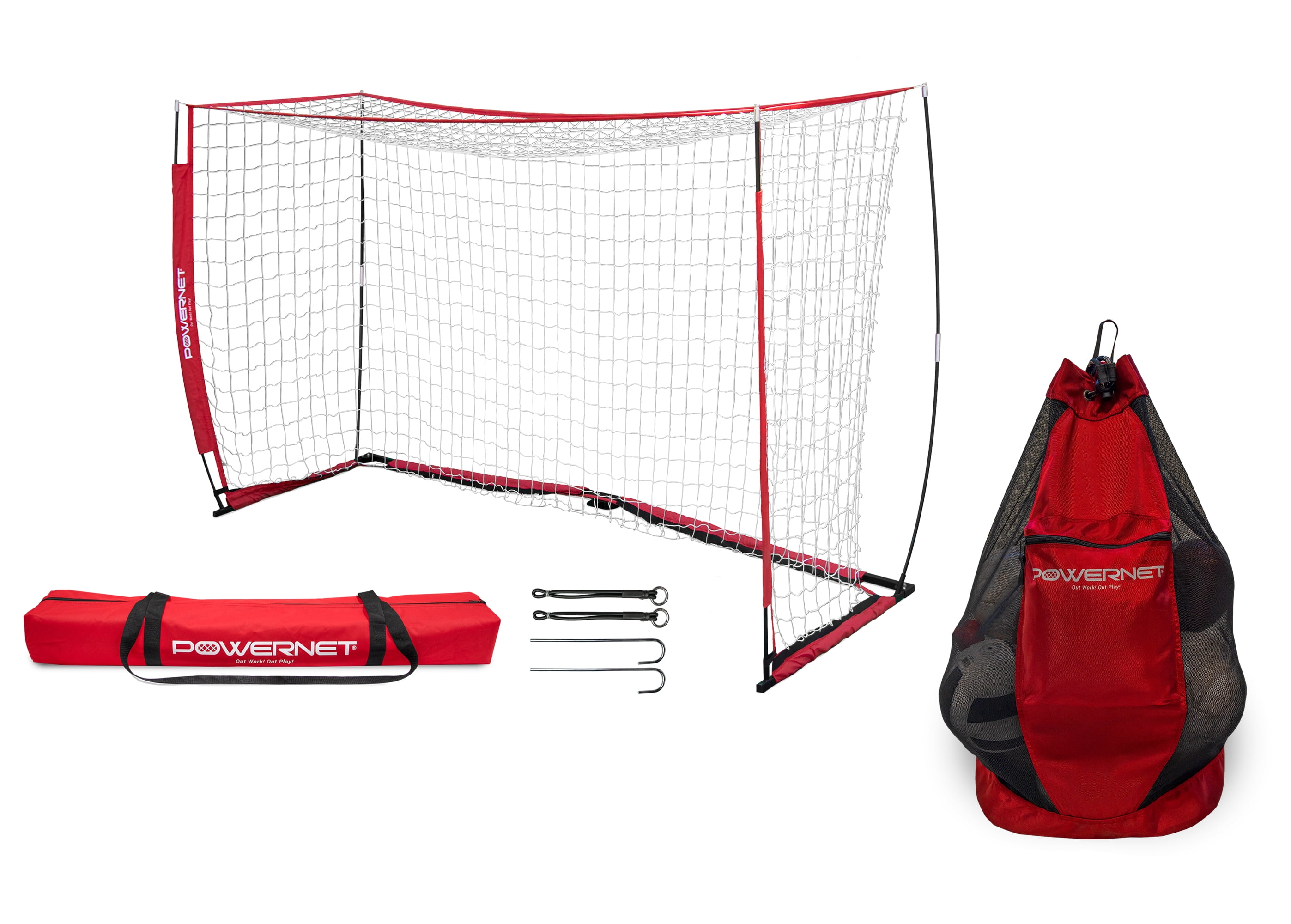PowerNet 3x2 Meter Futsal Soccer Goal Portable Bow Style Net and Large ...