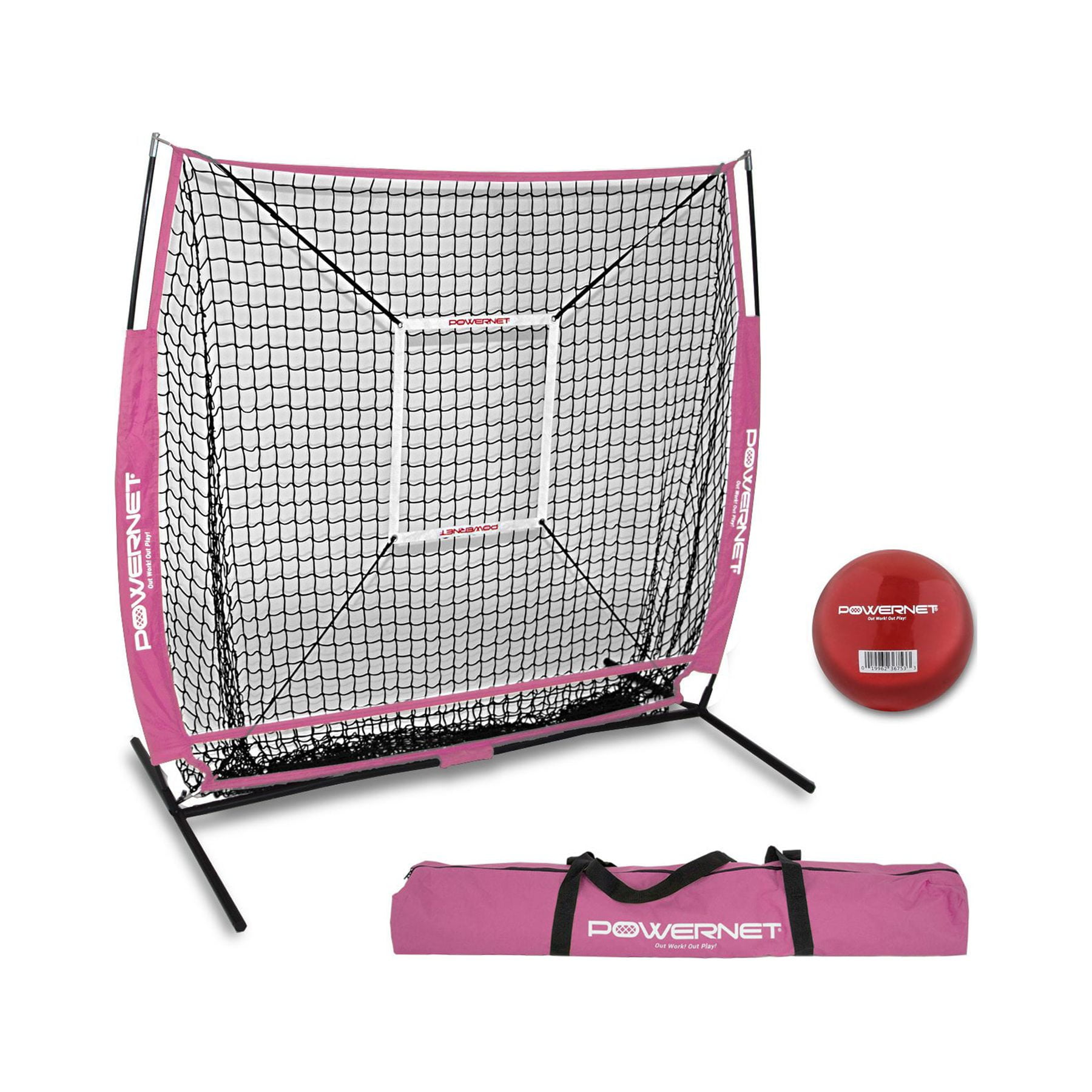 PowerNet 5x5 Baseball Softball Practice Hitting Net Bundle (w/ strike ...