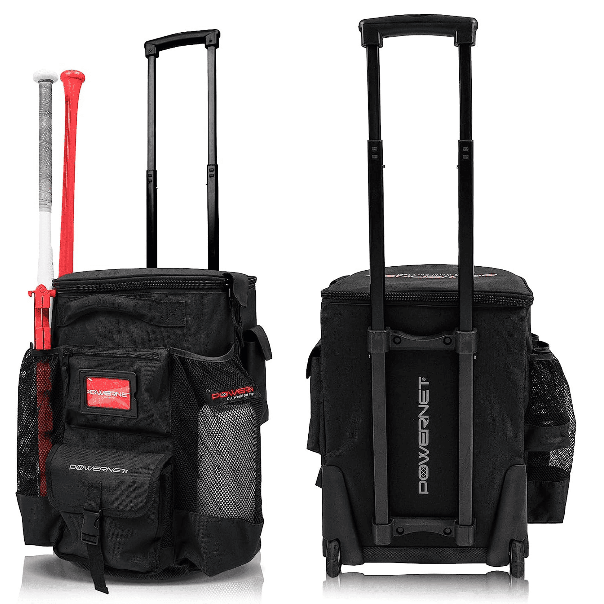 PowerNet Baseball Softball Cart Ball 6 Gallon Wheeled Bucket | Durable ...