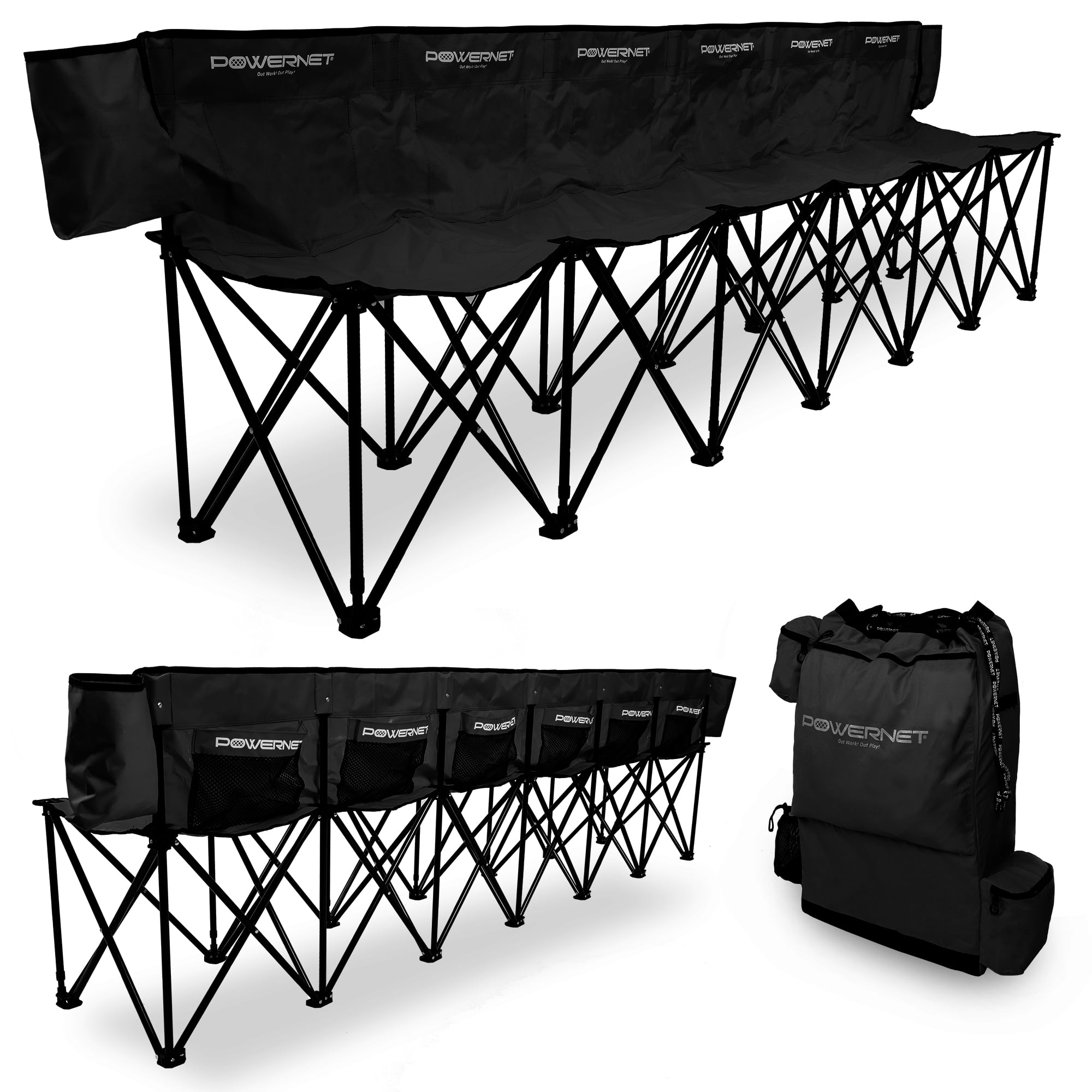 PowerNet 6 Seater Team Bench Folding Chair, Portable Chair for Soccer ...