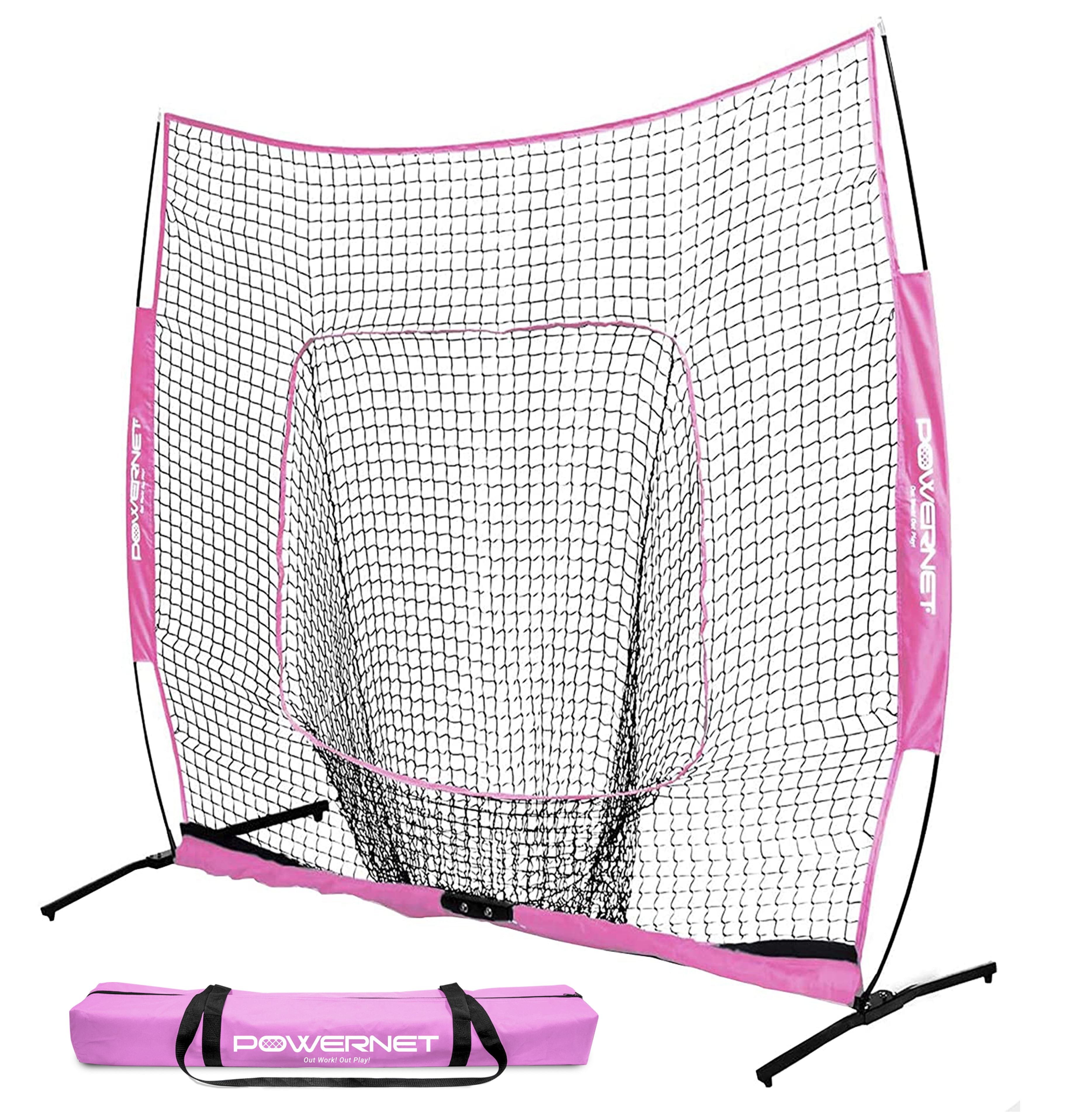 PowerNet 7X7 PRO Baseball Softball Practice Hitting Net w/ One-piece ...
