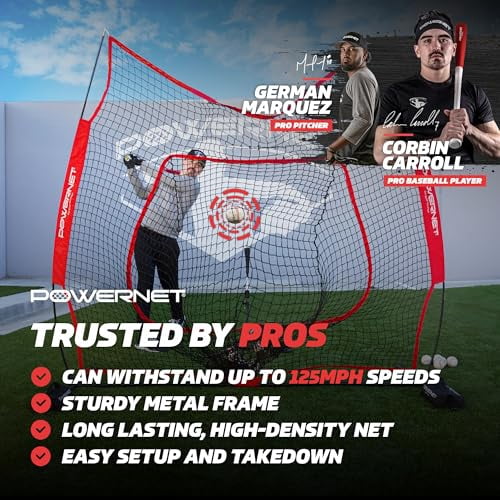 PowerNet 7x7 FT Bundle + I-Screen (1 Frame + 2 Nets), Baseball Net for ...
