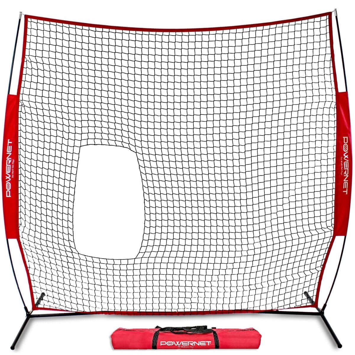 PowerNet 7x7 FT Pitch-Thru Protection Pitching Screen for Softball, 49 ...