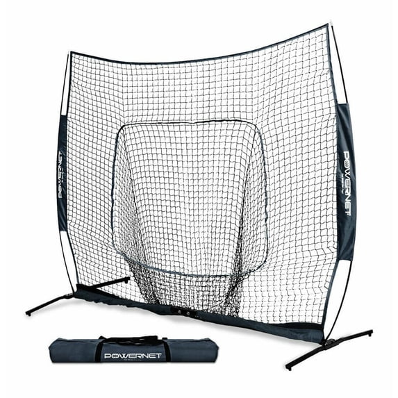 PowerNet 7x7 PRO Portable Pitching Batting Net with One Piece Frame and ...