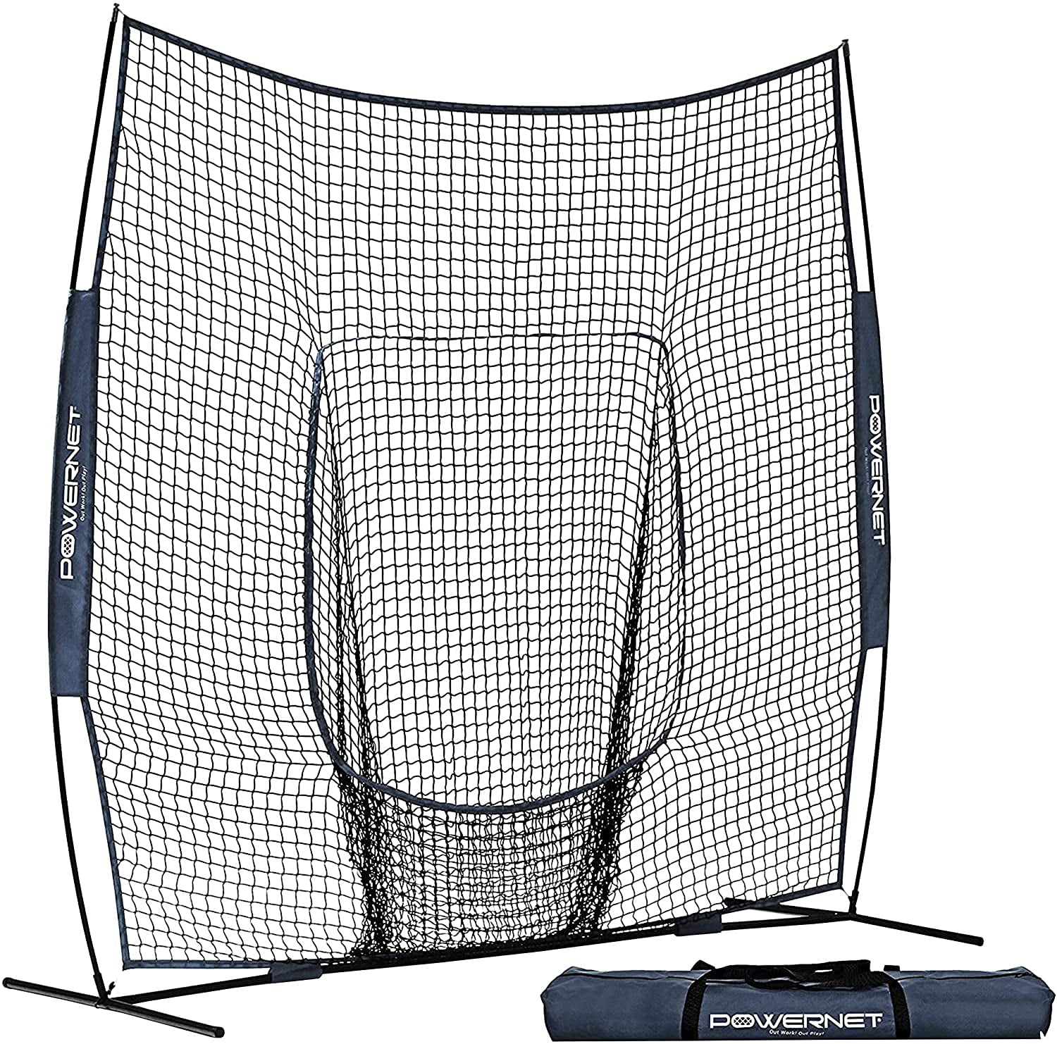 PowerNet Baseball Net, 8x8 FT Portable Baseball Training Equipment ...