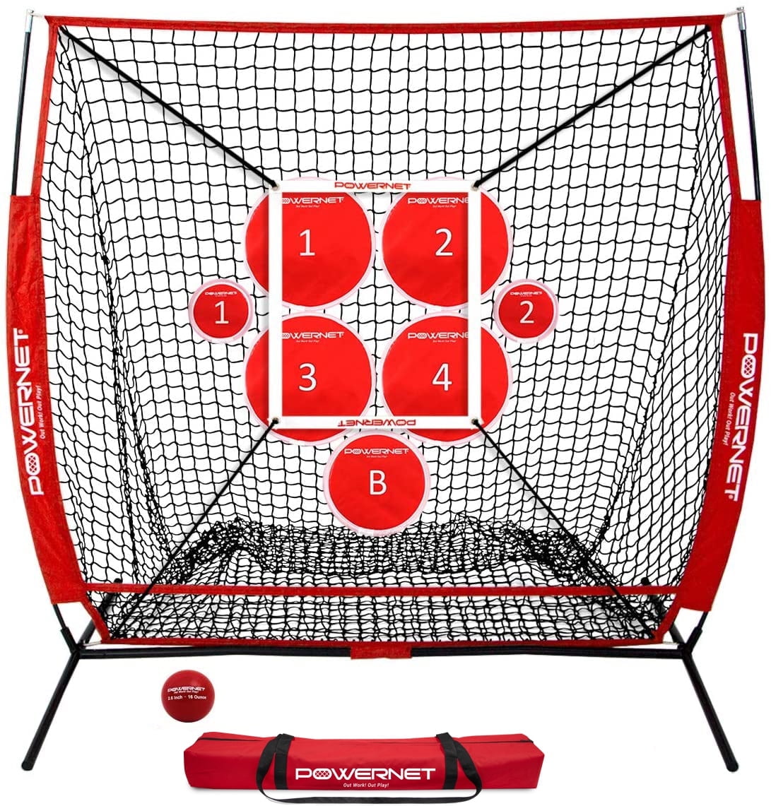PowerNet Baseball Net Bundle, 5x5 Hitting & Pitching Net, Portable ...