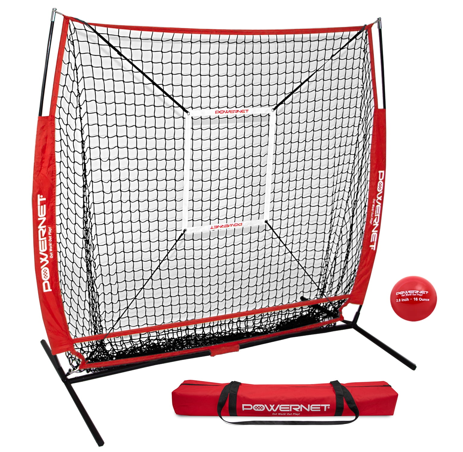 PowerNet Baseball Net Bundle, 5x5 Hitting & Pitching Net, Portable ...