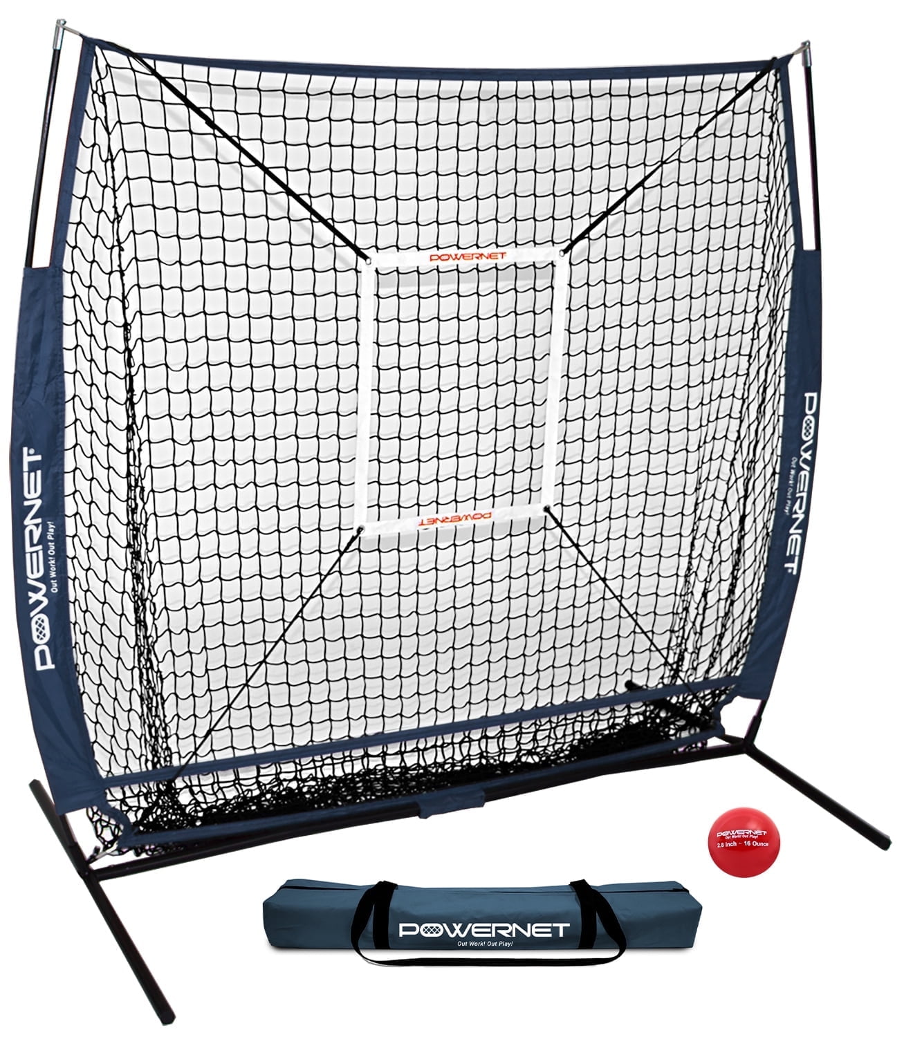 PowerNet Baseball Net Bundle, 5x5 Hitting & Pitching Net, Portable ...