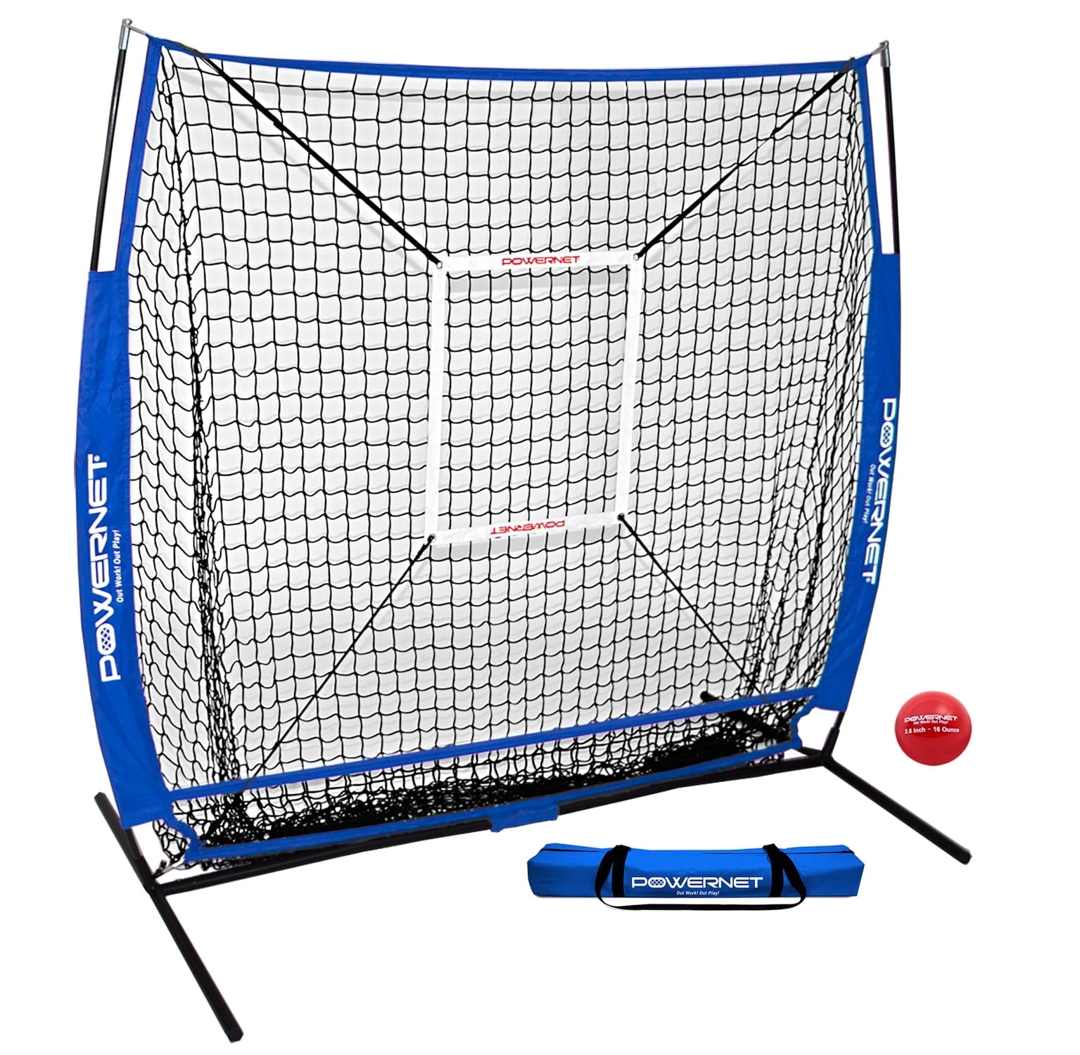 PowerNet Baseball Net Bundle, 5x5 Hitting & Pitching Net, Portable ...