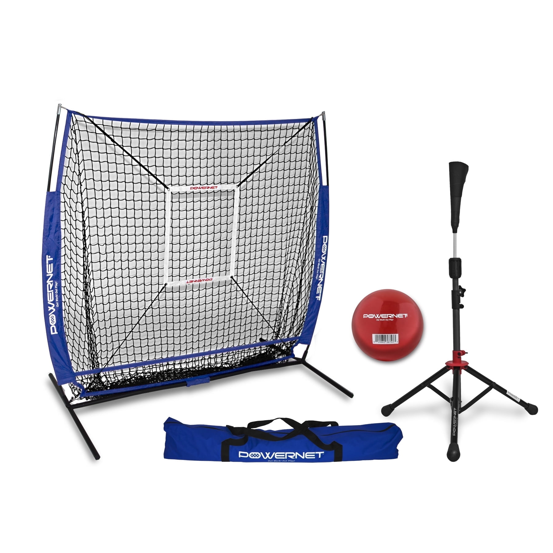 PowerNet Baseball Net Bundle, 5x5 Hitting & Pitching Net with Baseball ...