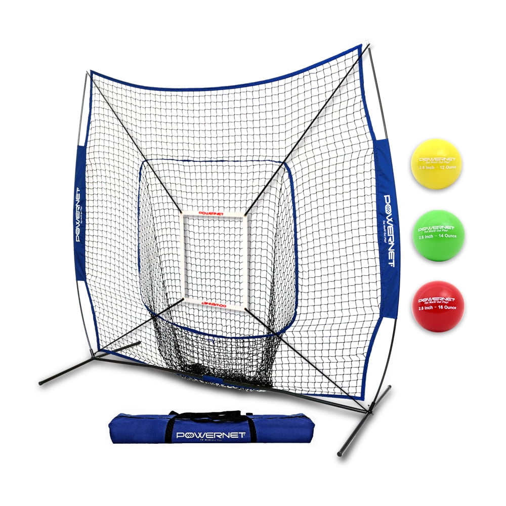 PowerNet DLX 2.0 Baseball Softball Hitting Net System w/ 3 Progressive ...