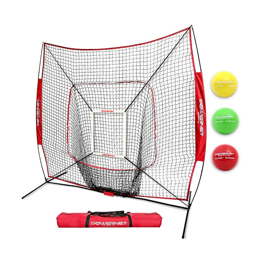 PowerNet DLX 2.0 Baseball Softball Hitting Net System w/ 3 Progressive ...