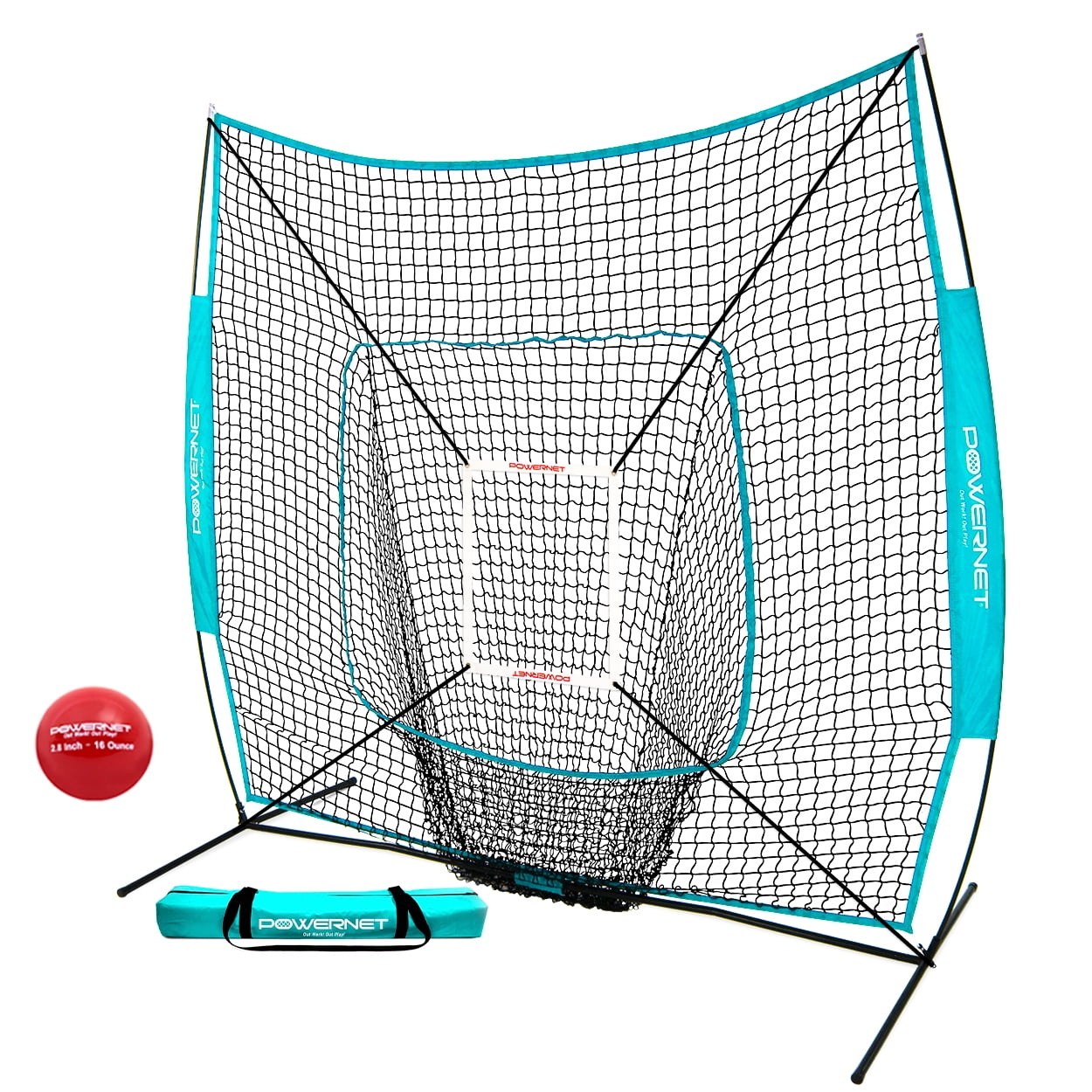 PowerNet DLX 7x7 Baseball Softball Practice Net (Bundle with Strike ...