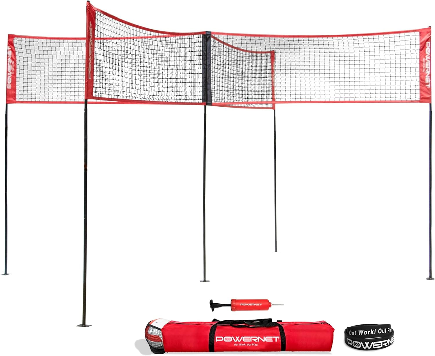 PowerNet Four Square Volleyball Net, Fun New Game, Play at The Park or ...
