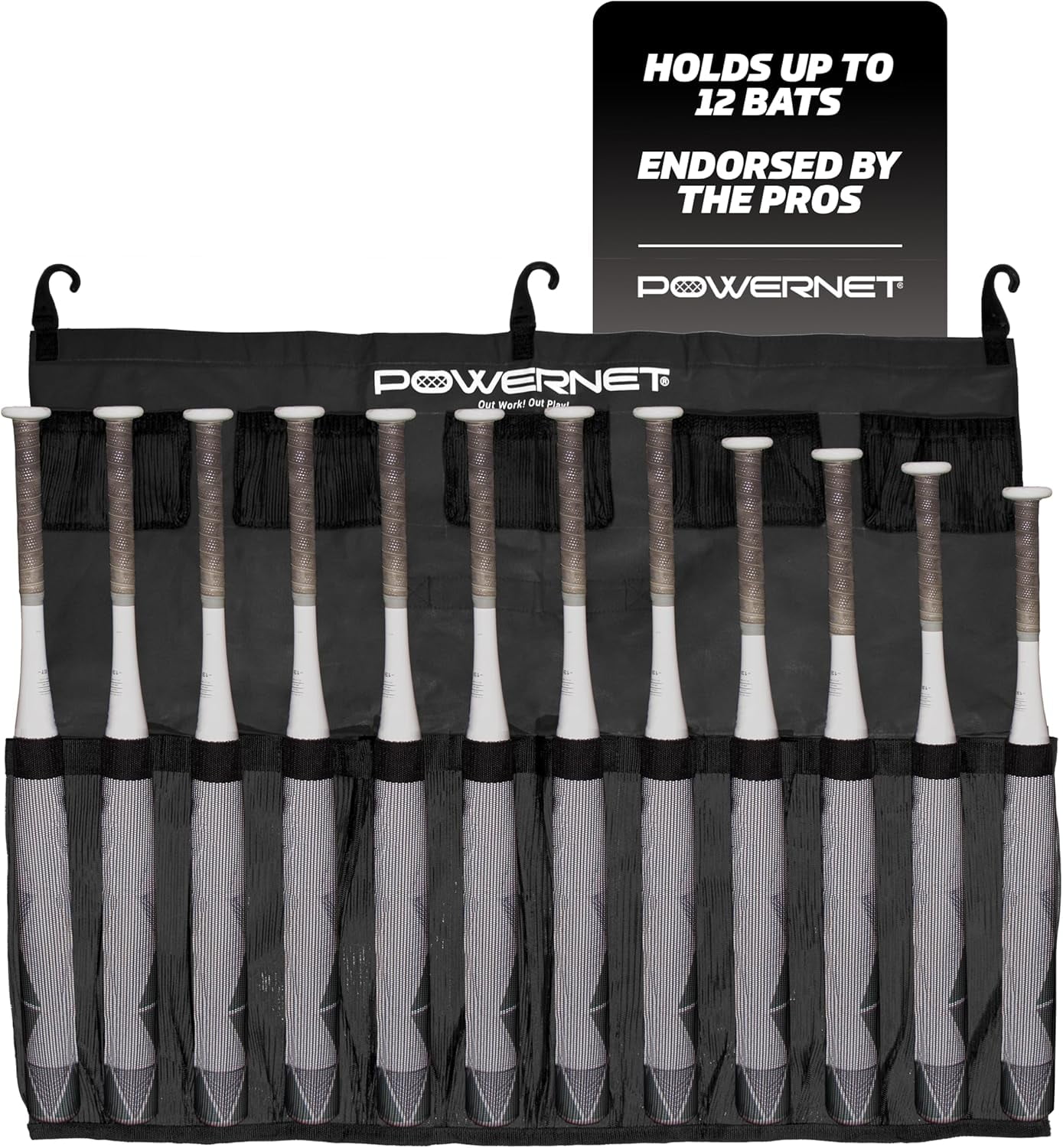 PowerNet Hanging Bat Bag Caddy for Baseball and Softball Teams, Dugout ...