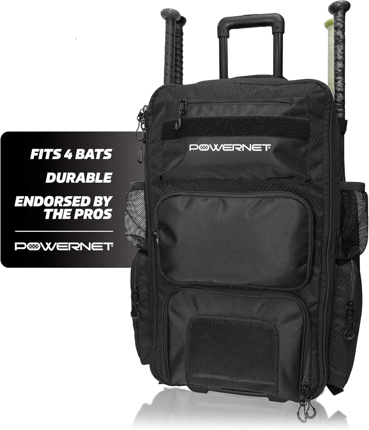 PowerNet Odyssey Softball & Baseball Bag, Rolling Backpack for Baseball ...