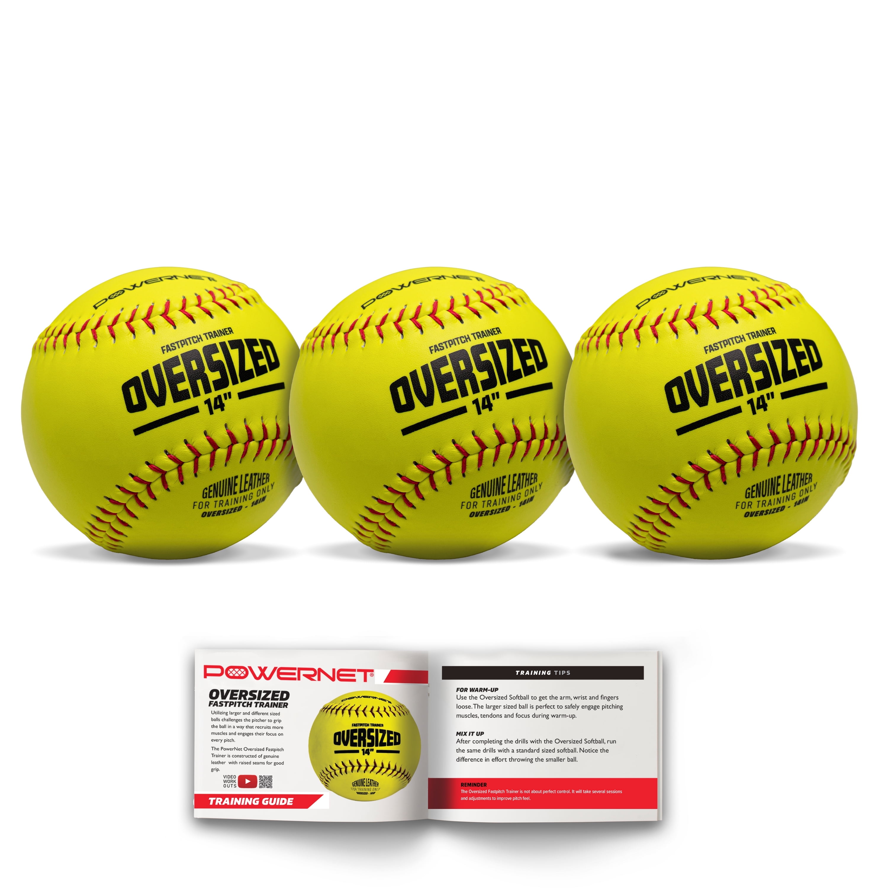 PowerNet Oversized Softballs, 3 Pack of 14-Inch Balls, Softball ...