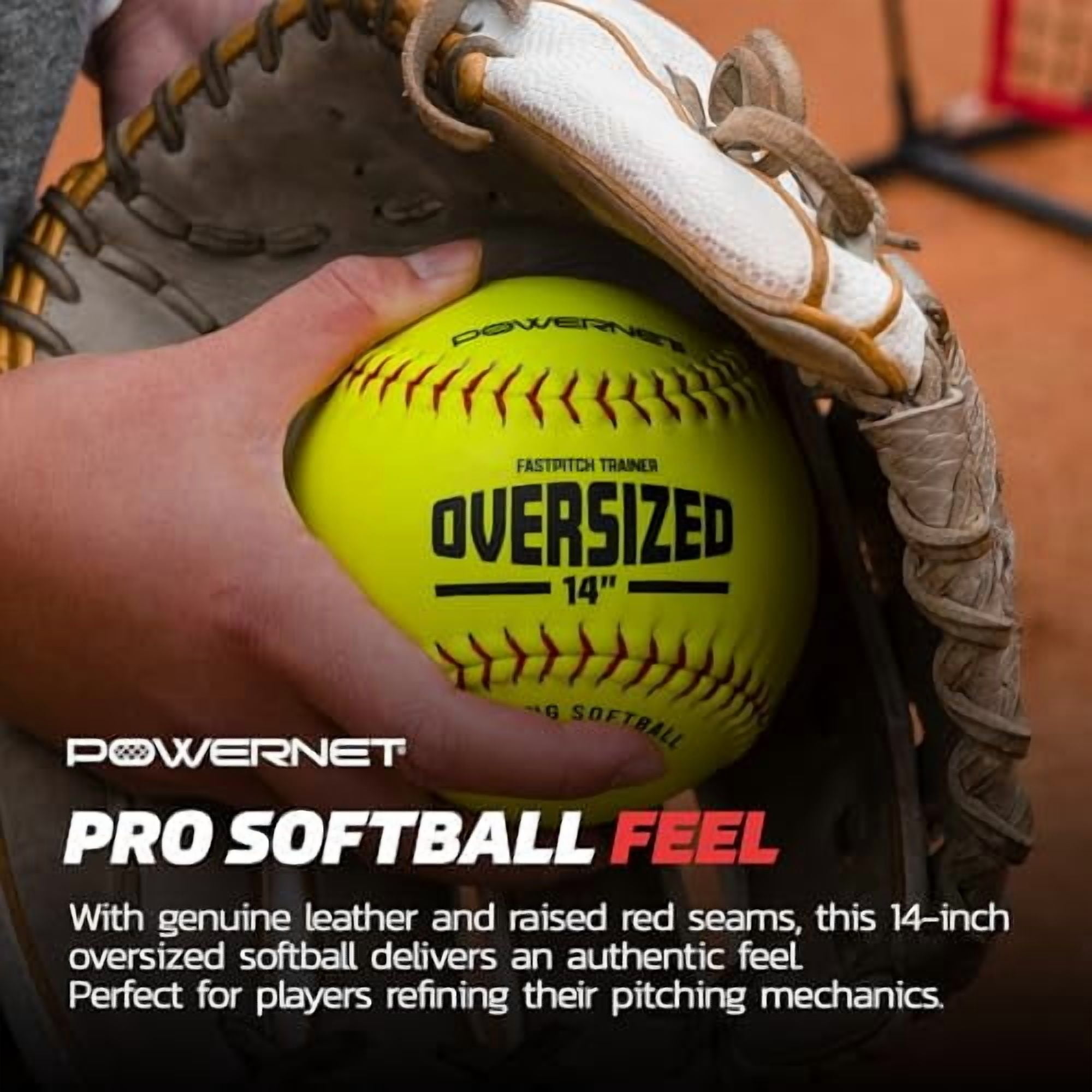 PowerNet Oversized Softballs, 3 Pack of 14-Inch Balls, Training ...