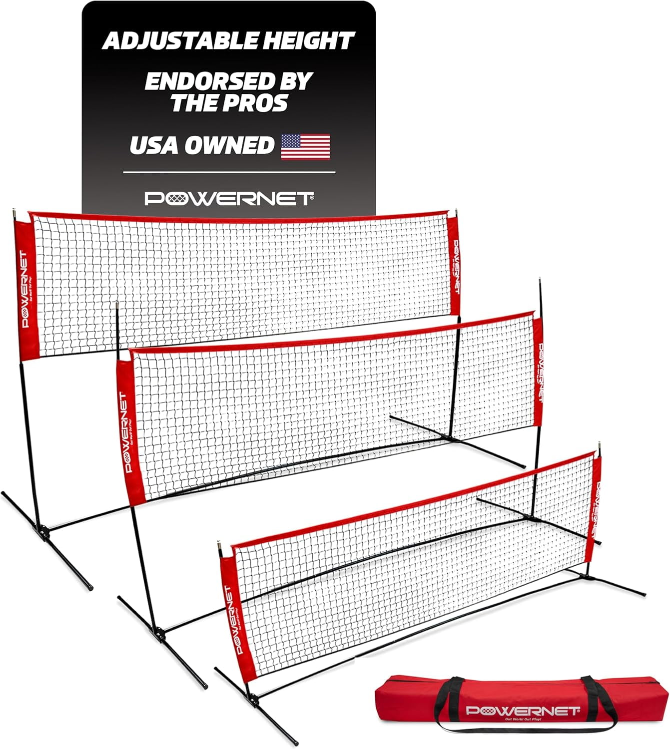 PowerNet Portable Badminton Net for Beach, Backyard, Driveway or Gym ...