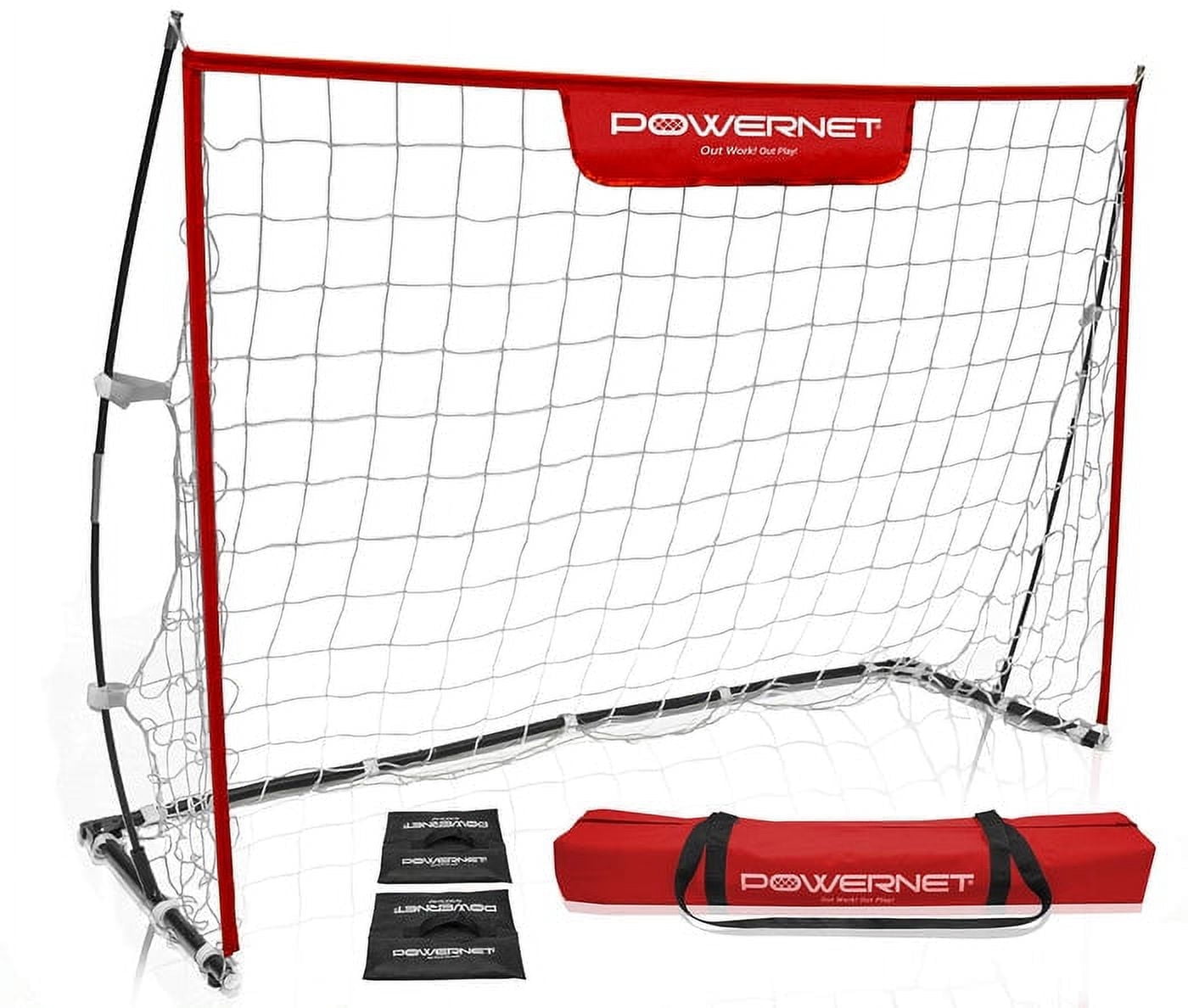 PowerNet Portable Soccer Goal, Collapsible Soccer Net with Fiberglass ...