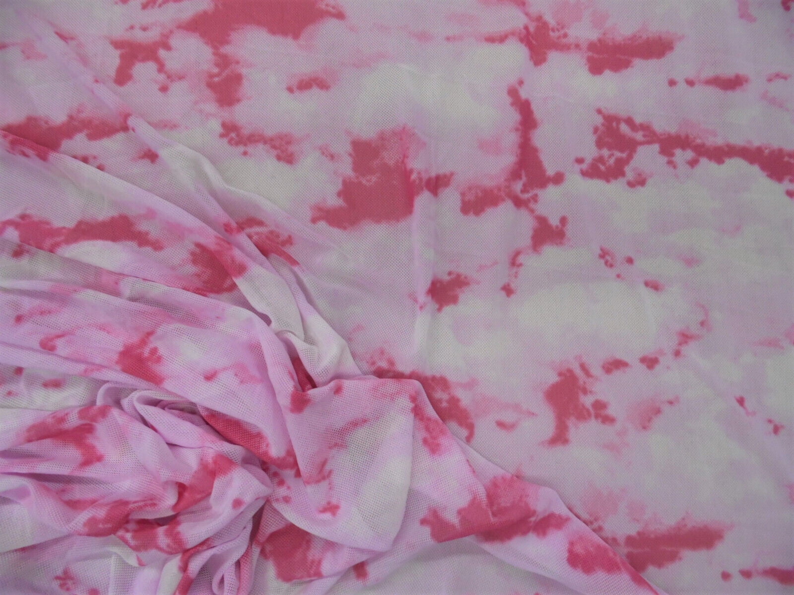 PowerNet Stretch Mesh Nylon Spandex Sheer Printed Pink White Tie Dye ...