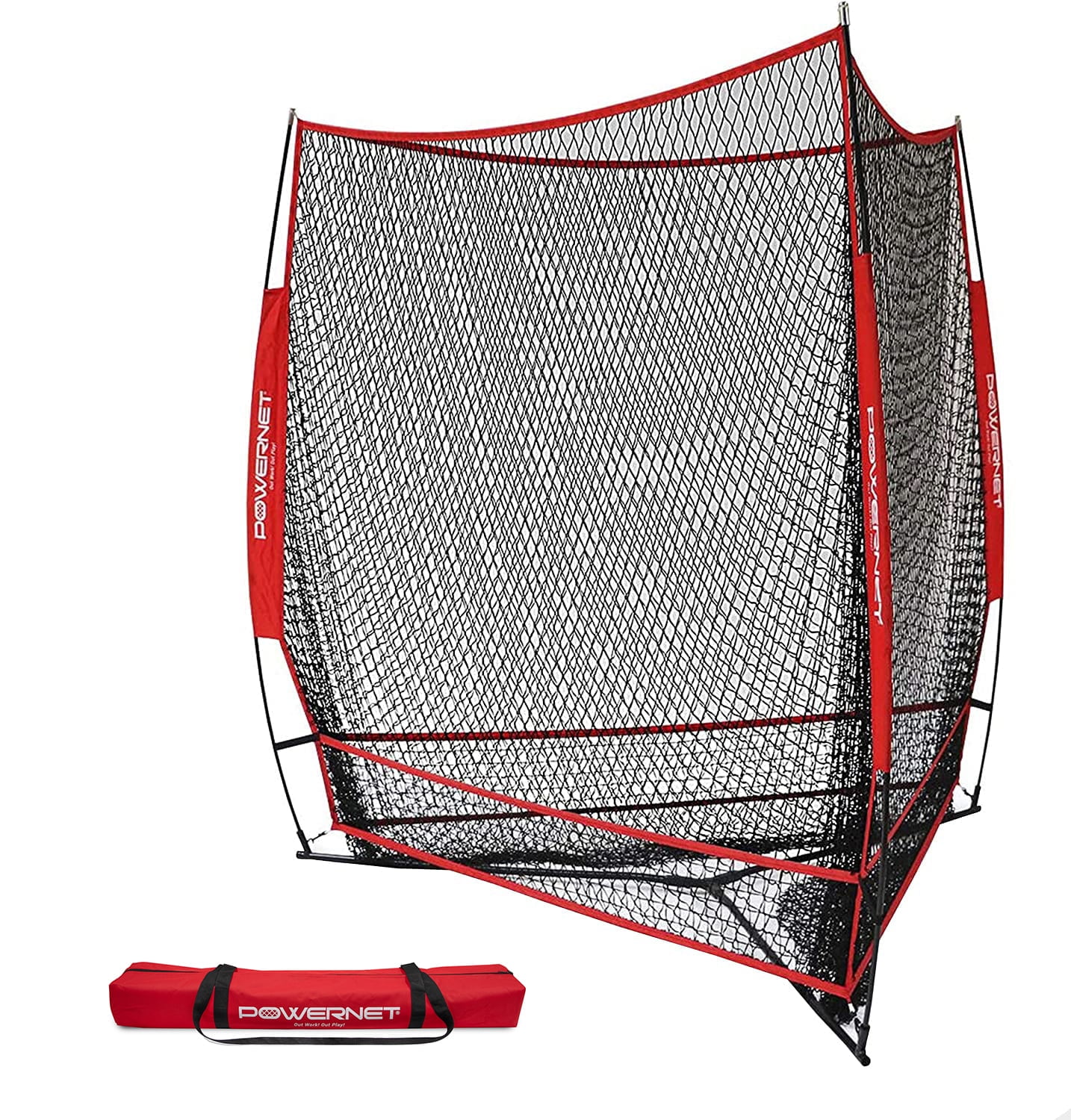 PowerNet, Baseball Training Net, 7'x7', 3-Way Batting Hitting Pitching ...