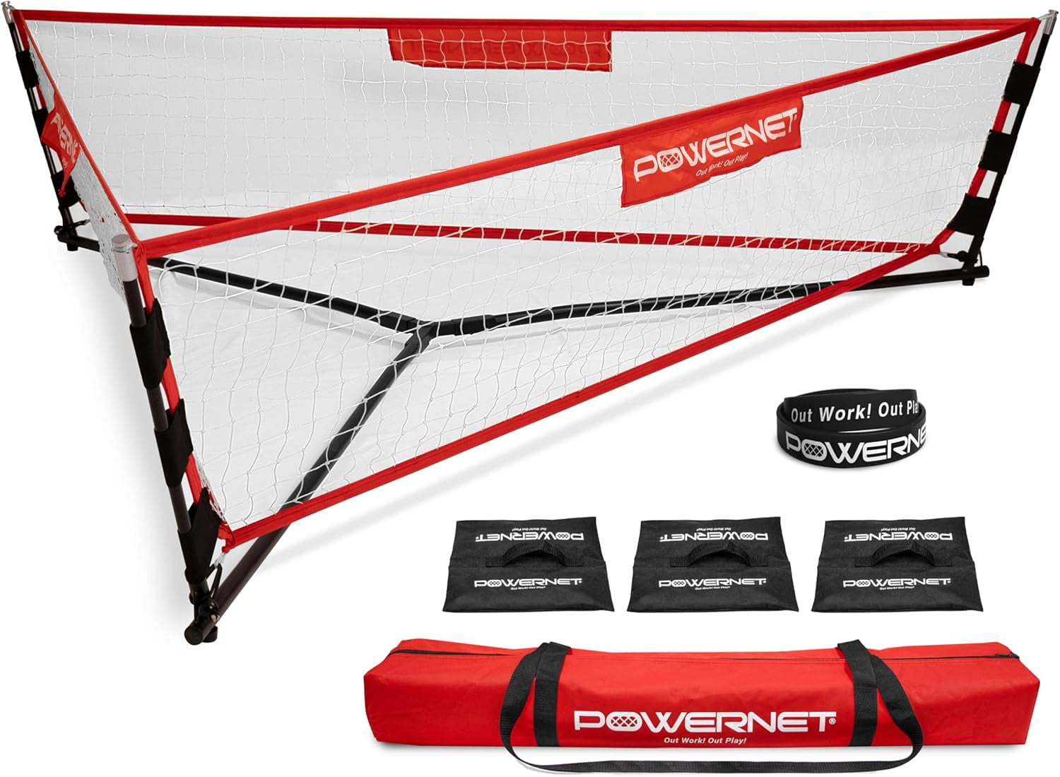 PowerNet Triple Threat Rebounder, Portable 3-Sided Futsal & Soccer Net ...
