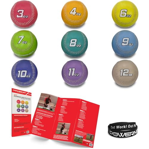 PowerNet Weighted Baseballs, Outdoor Baseball Training Equipment for Improving Throwing Velocity ...