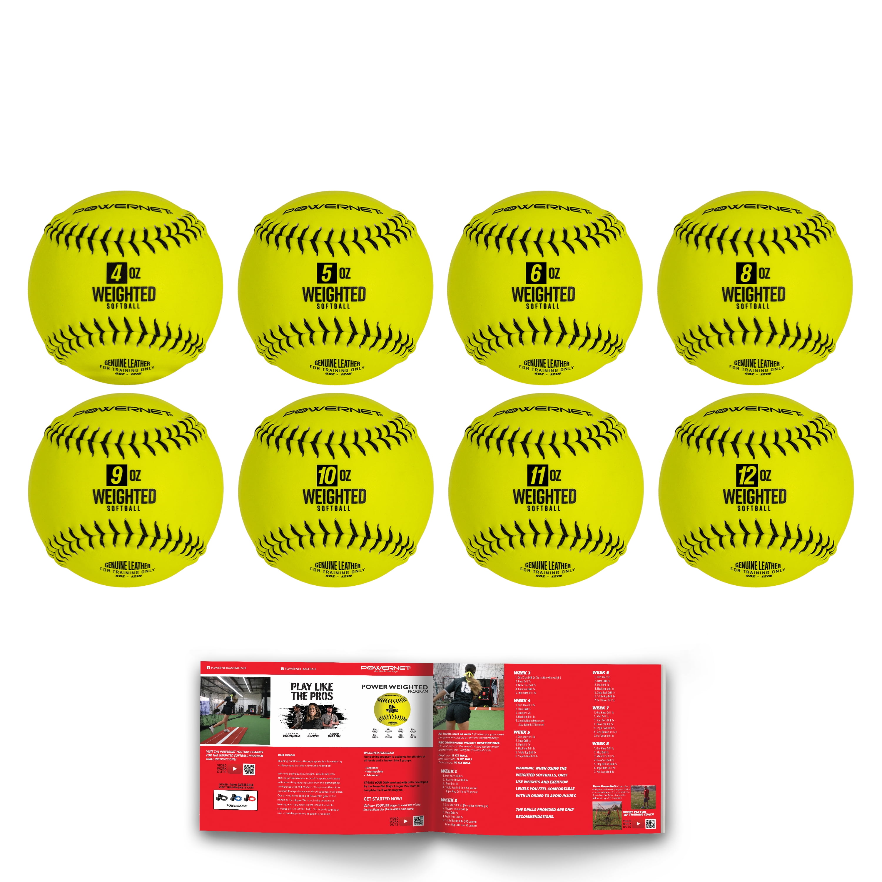 PowerNet Weighted Softballs | Official 12 Inch Size | 8 Different ...