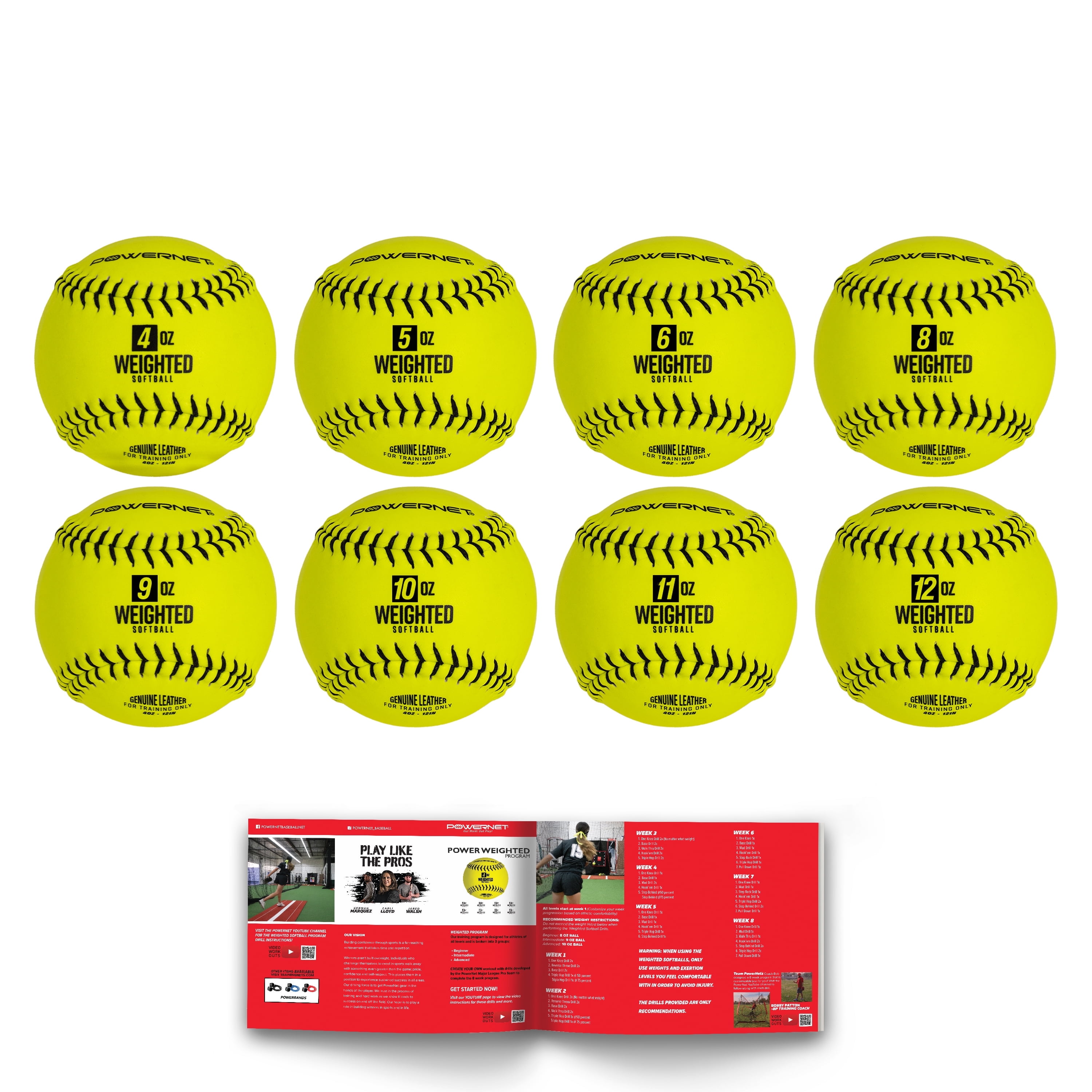 PowerNet Weighted Softballs, Official 12 Inch Size, Progressive ...