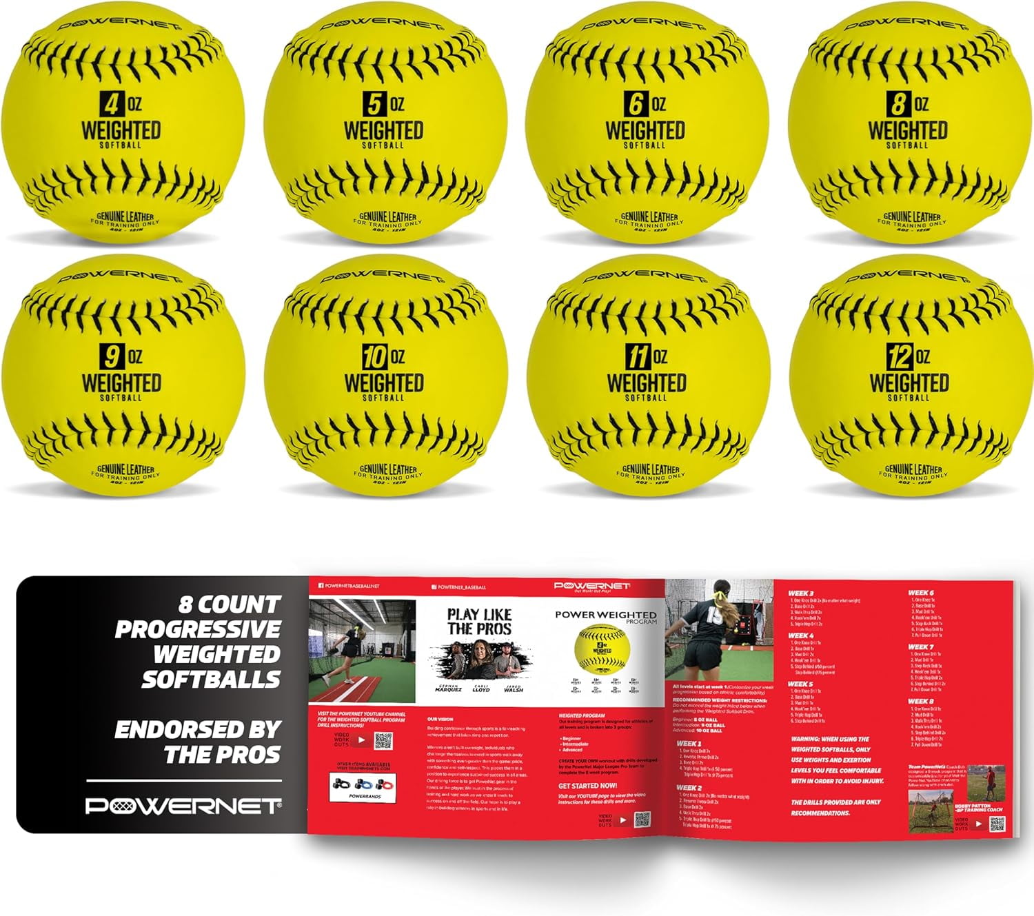 PowerNet Weighted Softballs, Official 12 Inch Size, Progressive ...