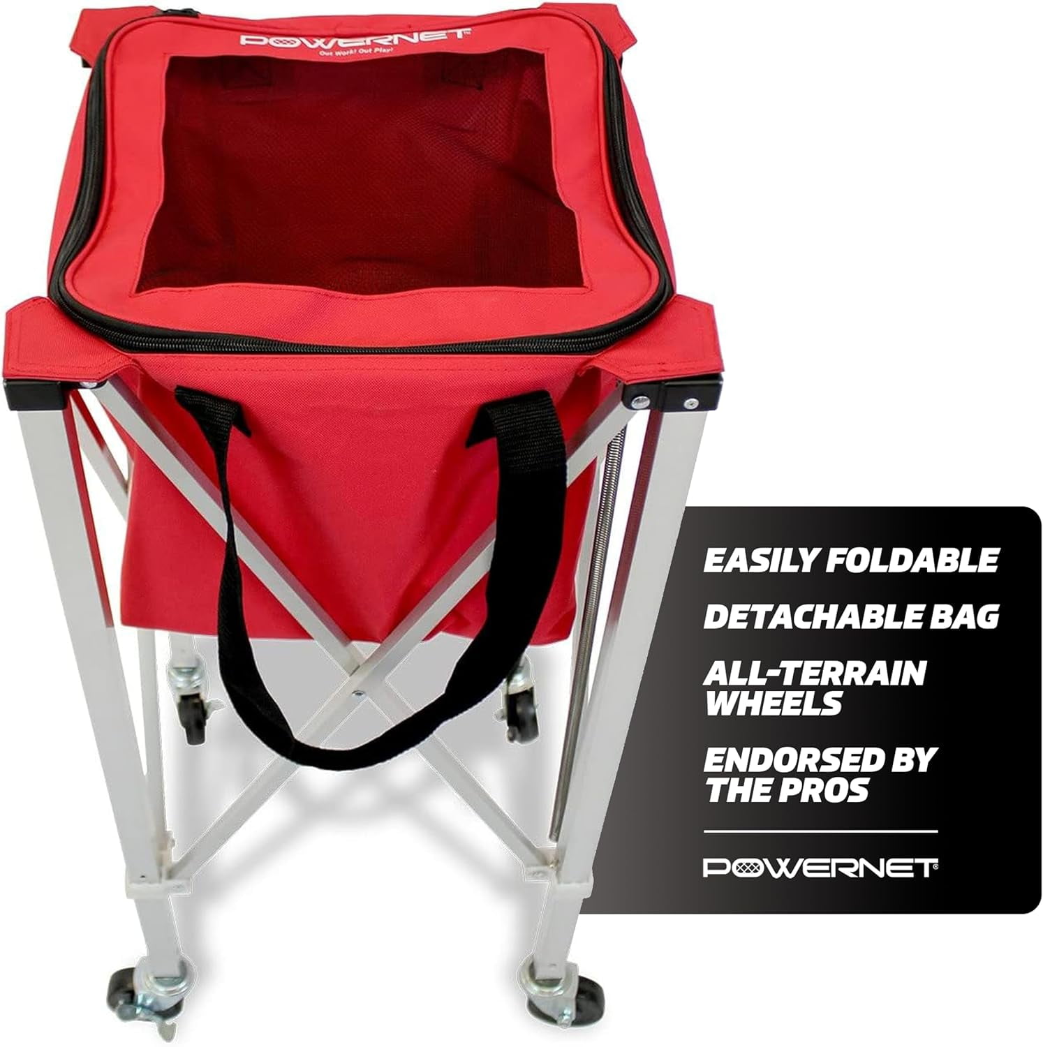 PowerNet Wheeled Caddy Cart for Baseball, Softball and Tennis Balls ...