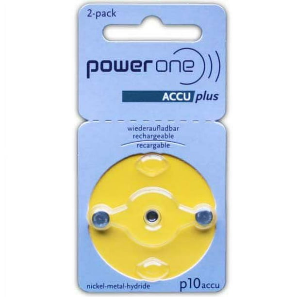 PowerOne ACCU plus Size 10 Rechargeable Hearing Aid Batteries, 1 Pack - Walmart Business Supplies