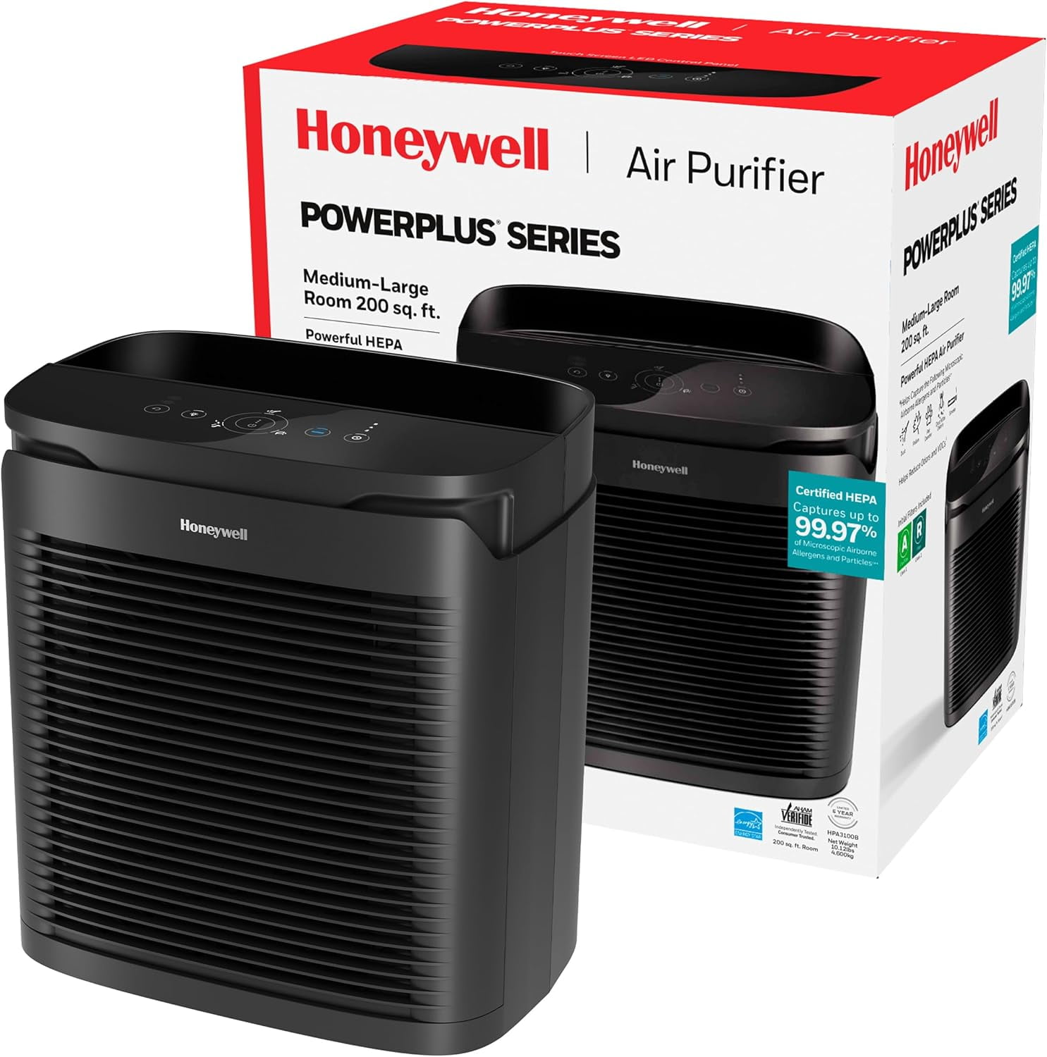 PowerPlus HEPA Air Purifier for Home, 968 Ft² Rooms in 1 hour, Reduces ...