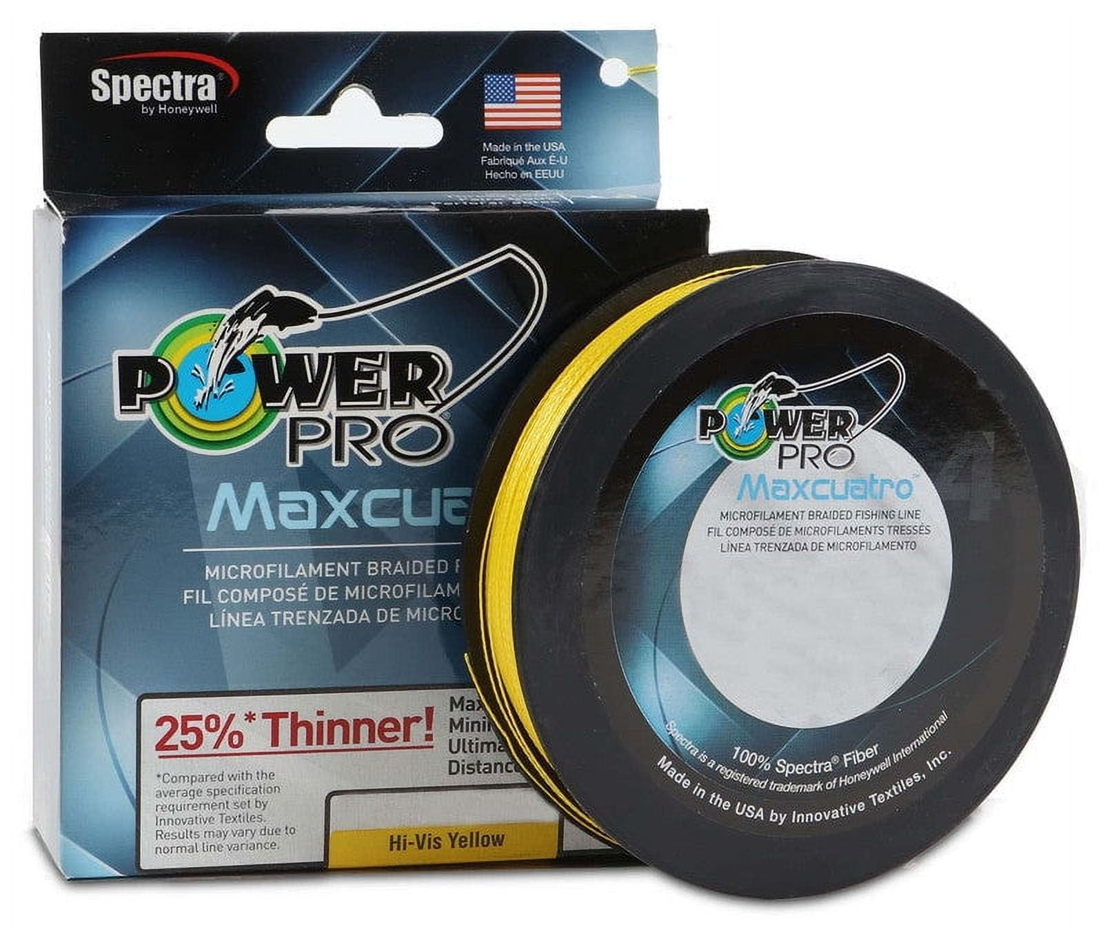 PowerPro Braided Fishing Line, Maxcuatro 80Lb 500Yd Hivsylw ...