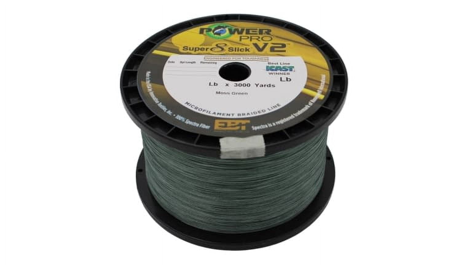 PowerPro Super8Slick V2 Braided Fishing Line, 15Lb 1500Yd, Moss Green ...