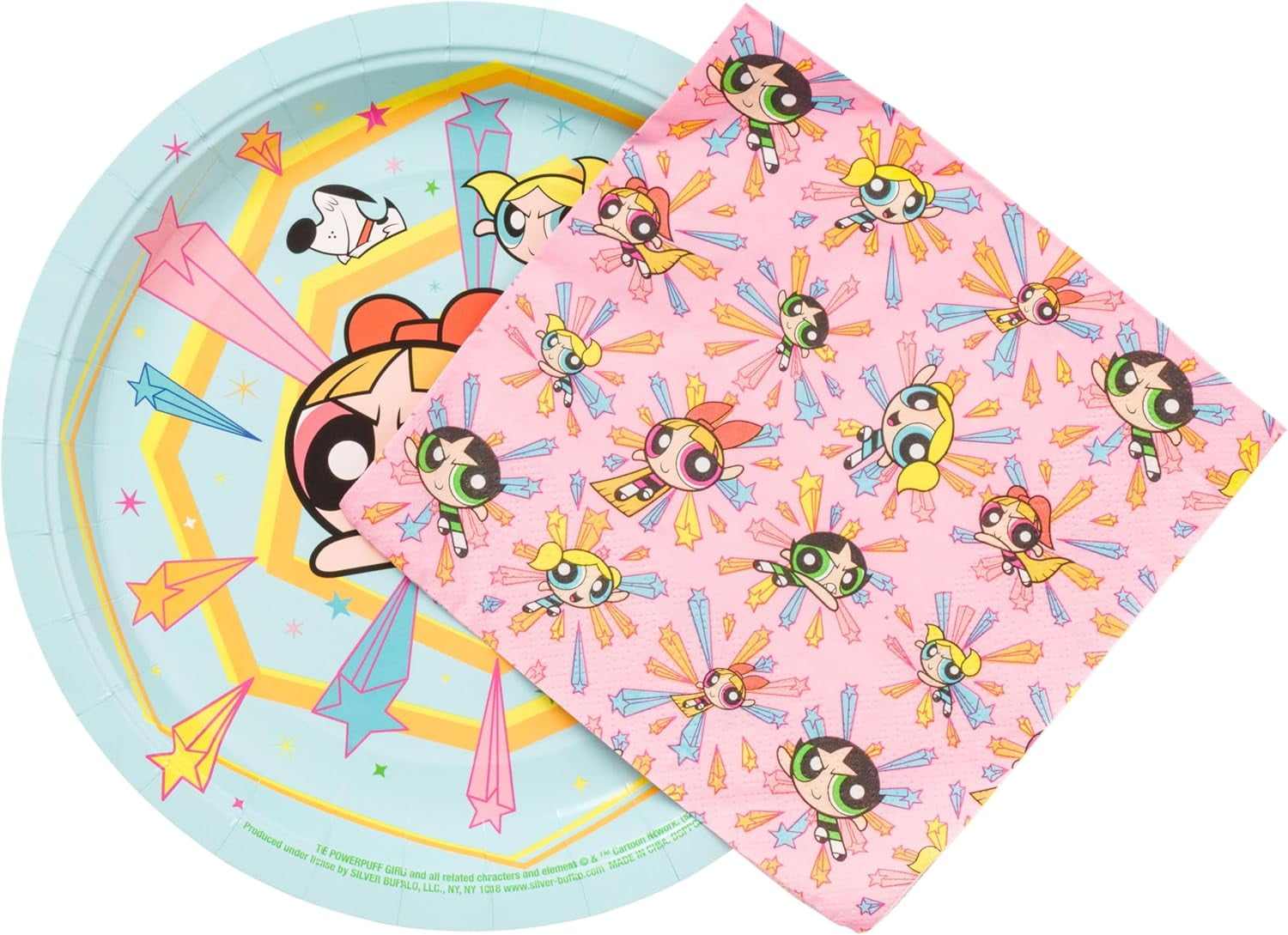 PowerPuff Girls Super Trippy Set 32ct Paper Napkin and Plate Party Pack ...
