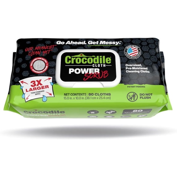 PowerSCRUB Cleaning Wipes – 80 (15" x 10") Dual-Surface Cloths, Heavy ...