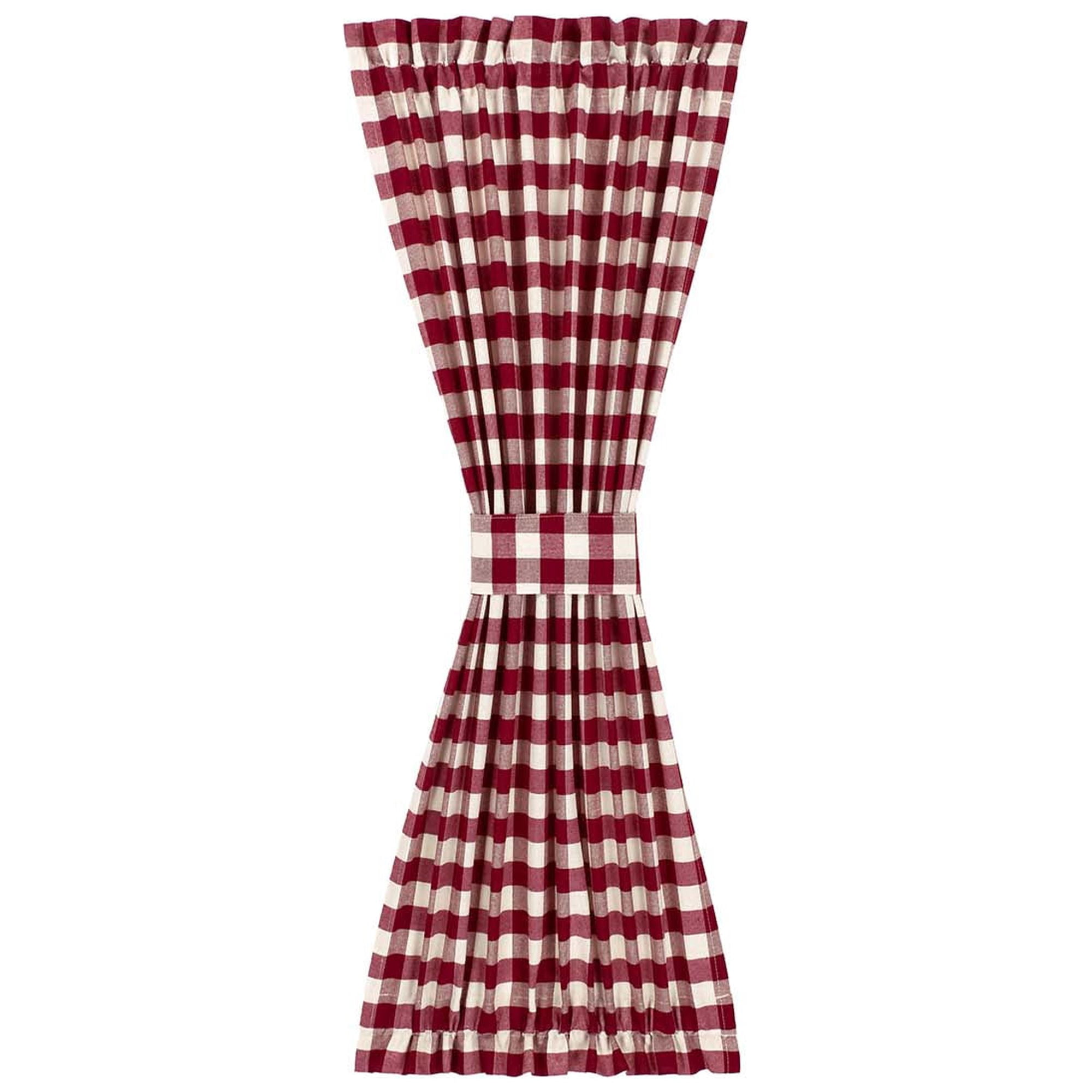 PowerSellerUSA French Door Curtain, Elegant Buffalo Plaid Curtains for ...